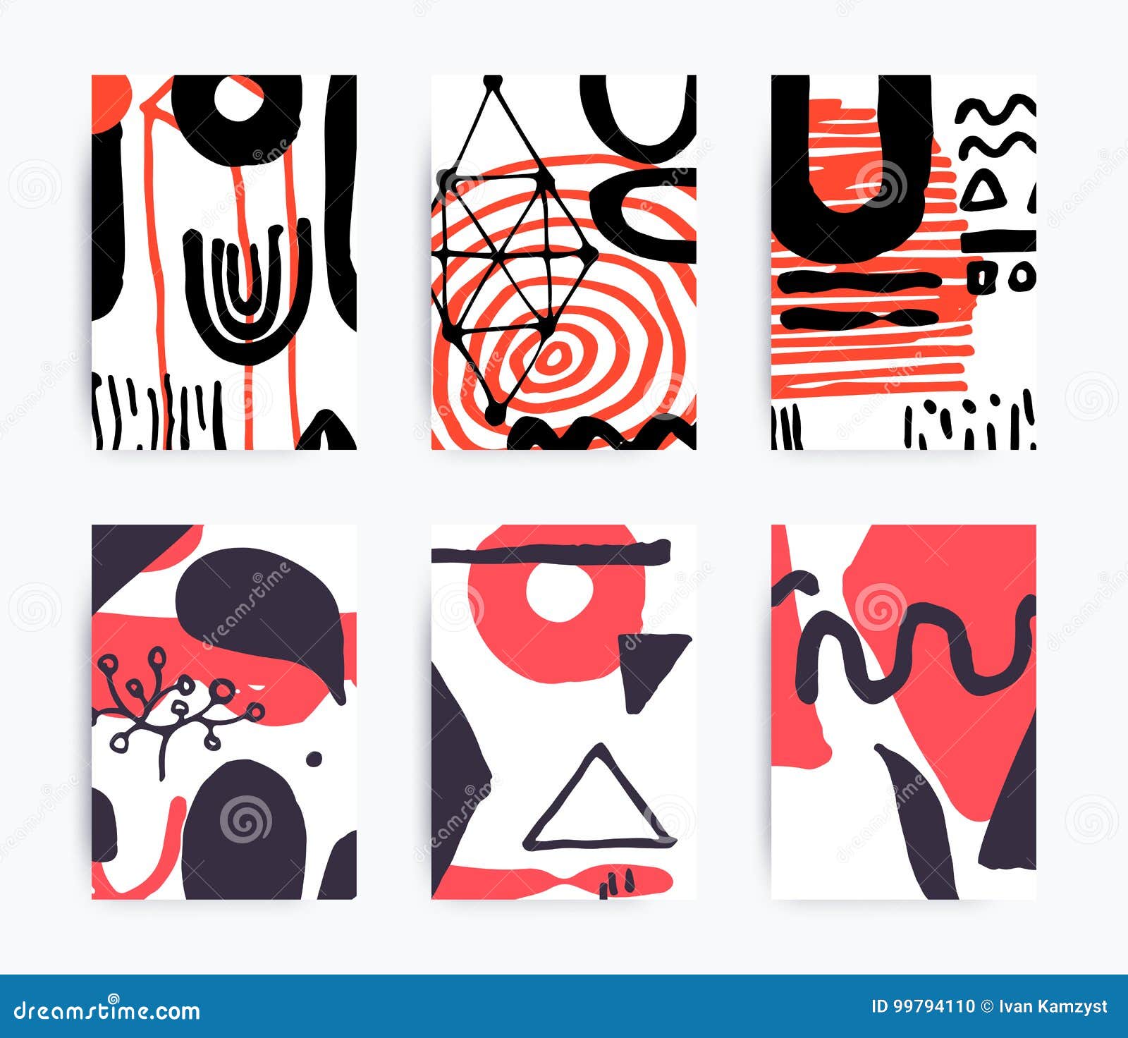 Set of Decorative Handmade Backgrounds Stock Vector - Illustration of ...