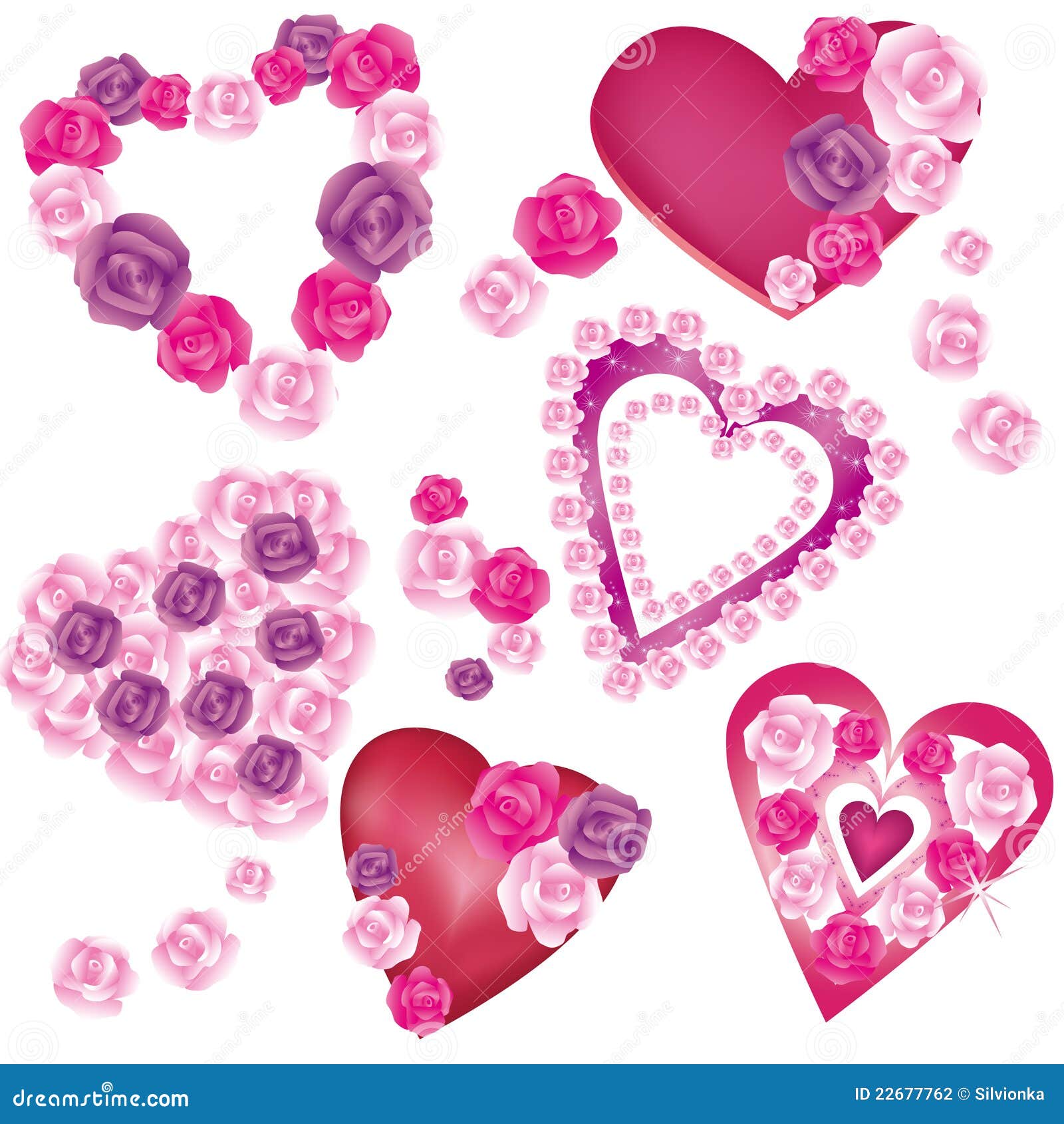 Set of decorative hearts stock vector. Illustration of greeting - 22677762