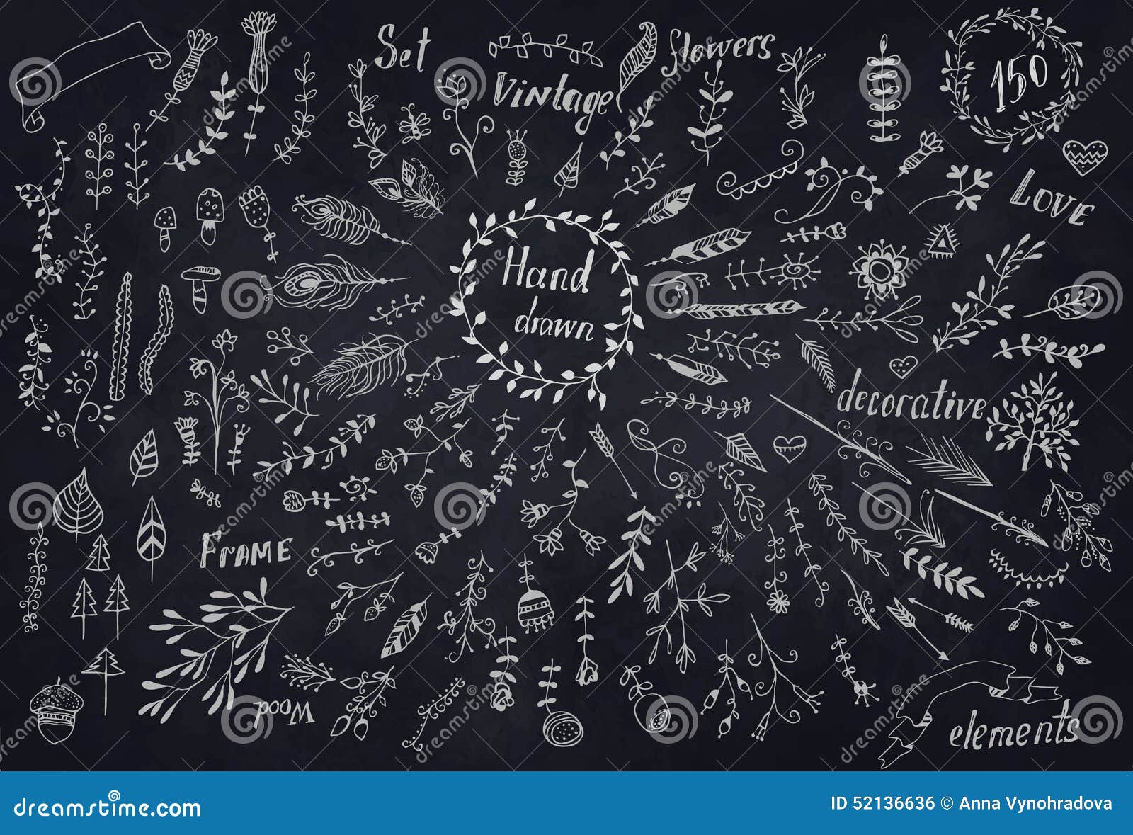 Set of decorative icons stock illustration. Illustration of artistic ...