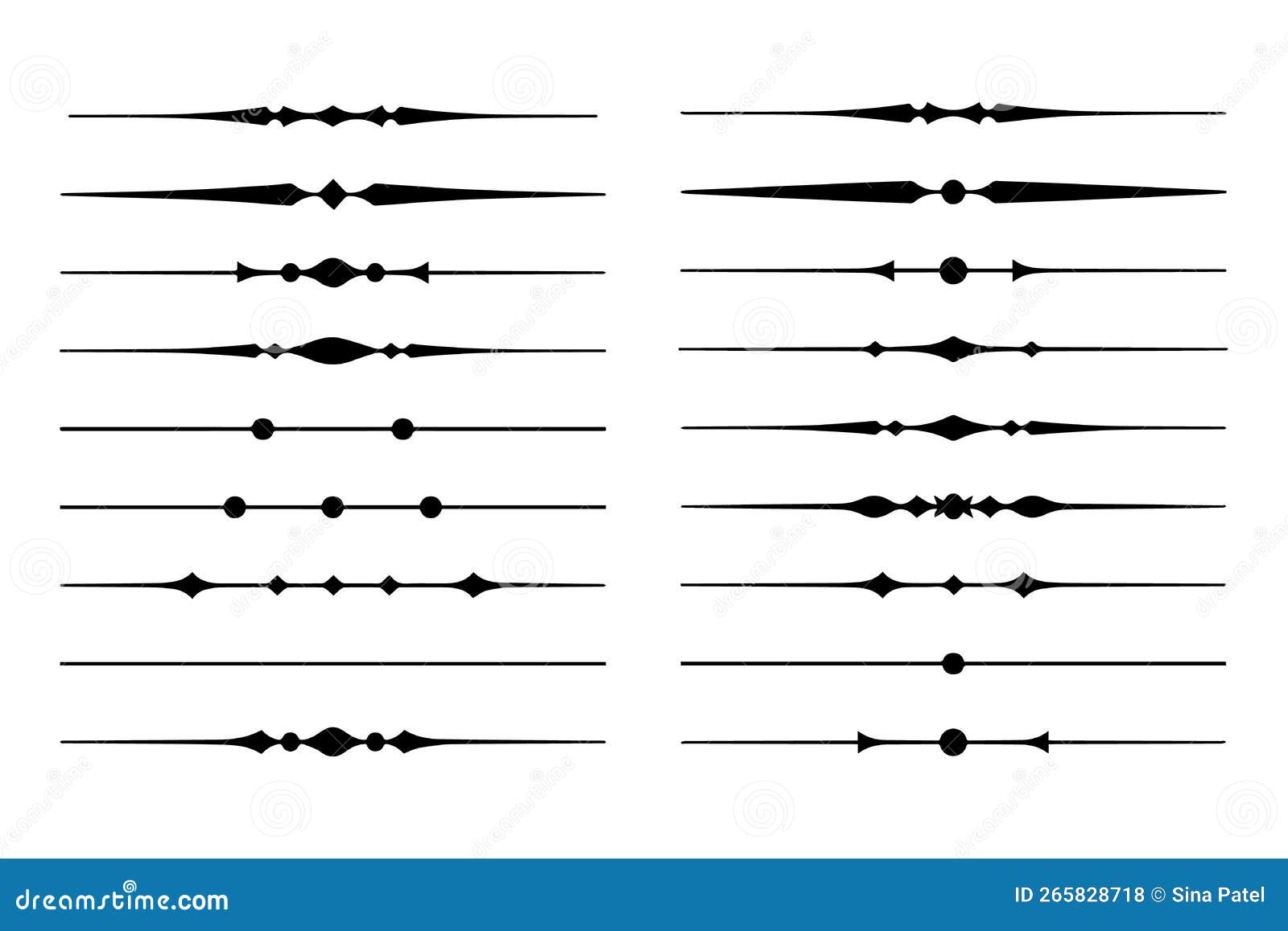 Set of Decorative Lines, Border and Page Rules Frame Stock Vector ...