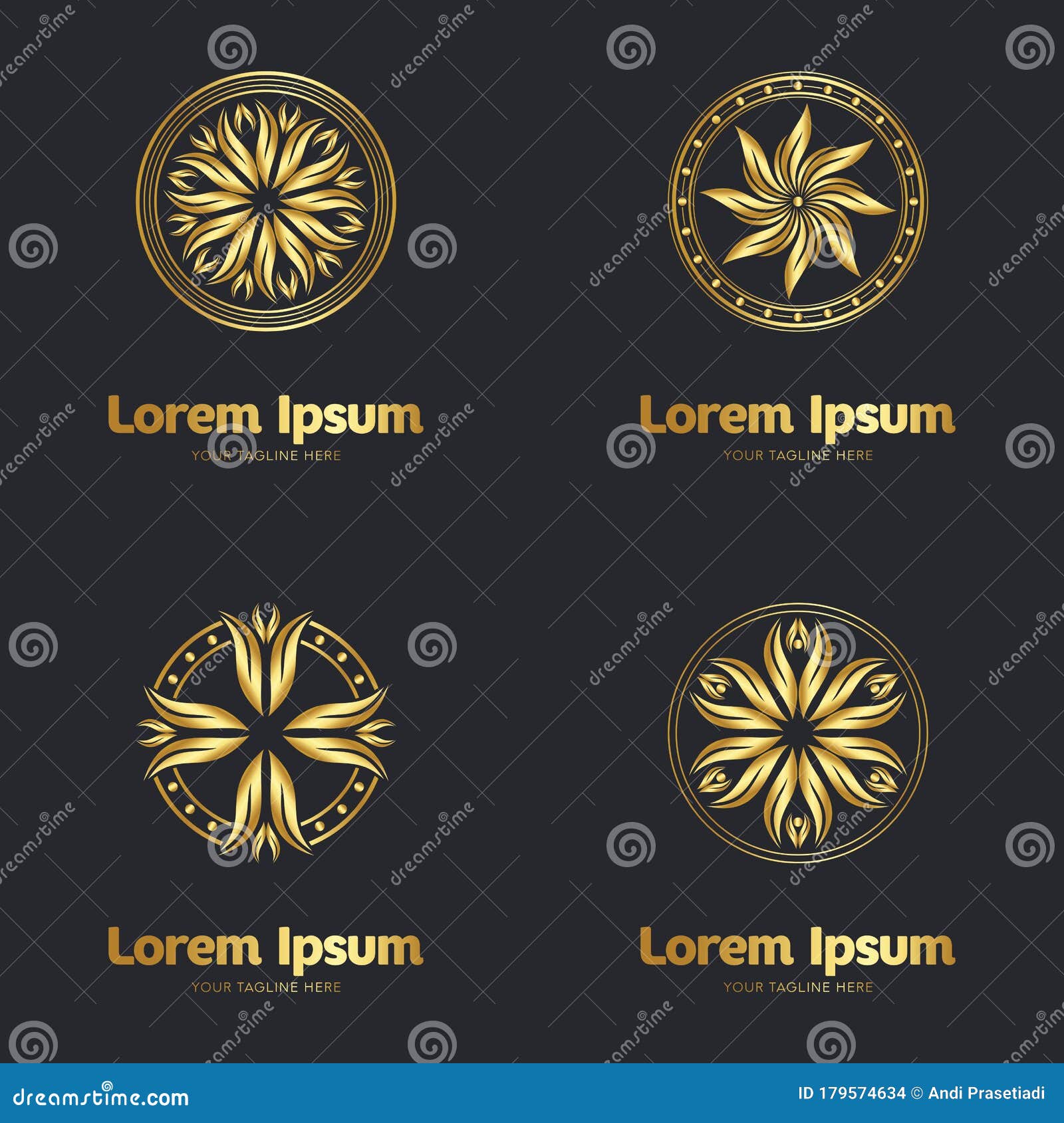 Set of Decorative Mandala Logos Stock Vector - Illustration of concept ...