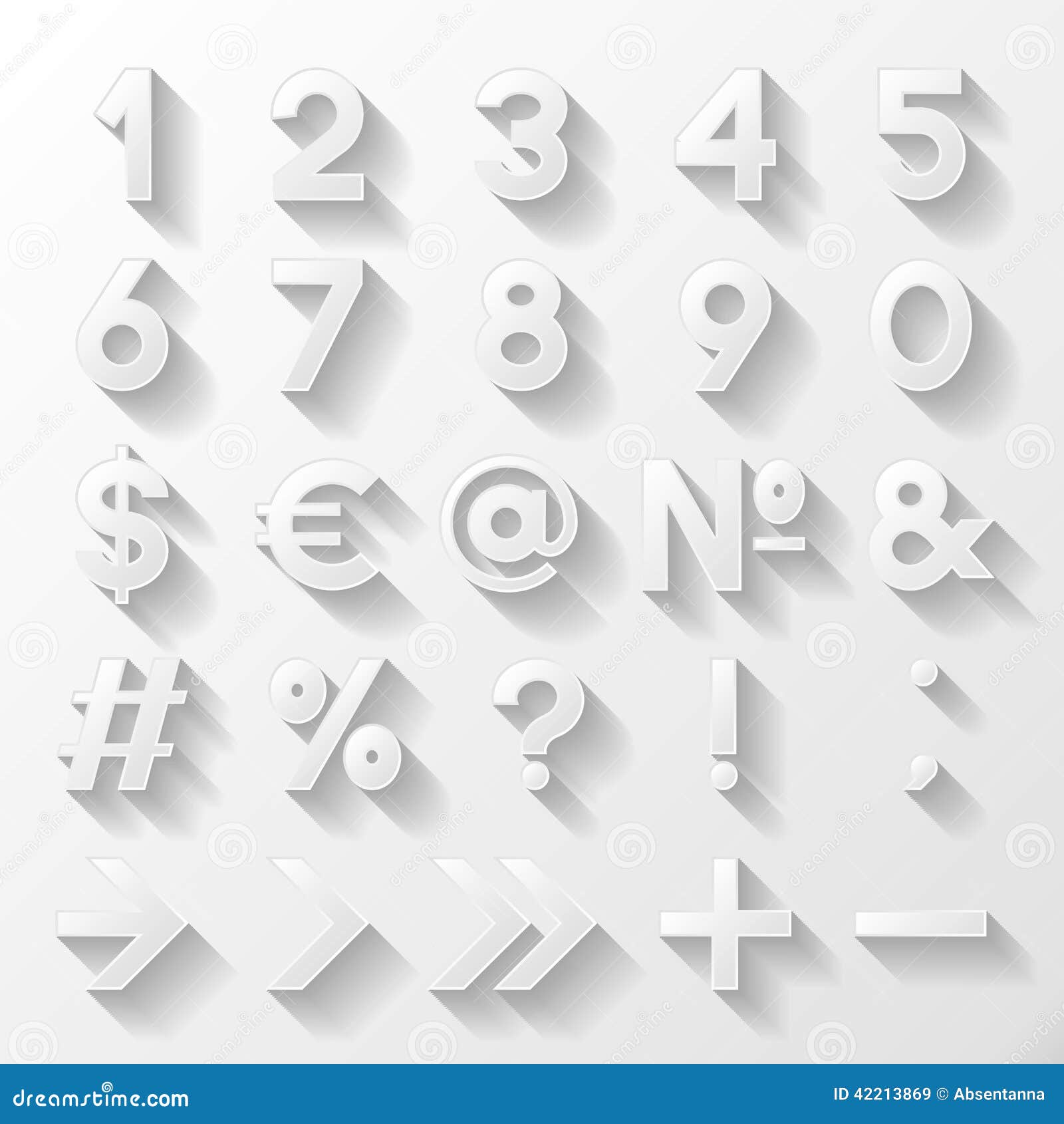 Set of Decorative Numbers and Symbols Stock Vector - Illustration of ...