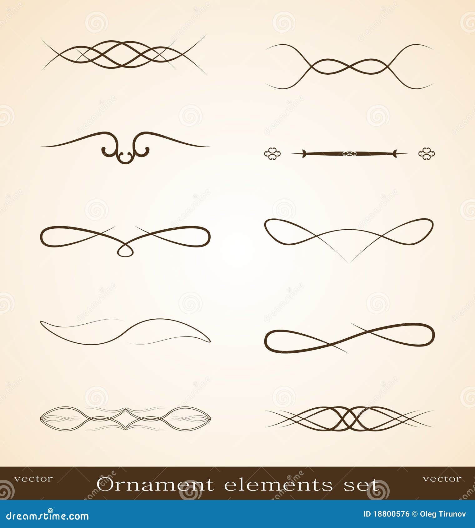 Set of Decorative Ornate Design Elements Stock Vector - Illustration of ...