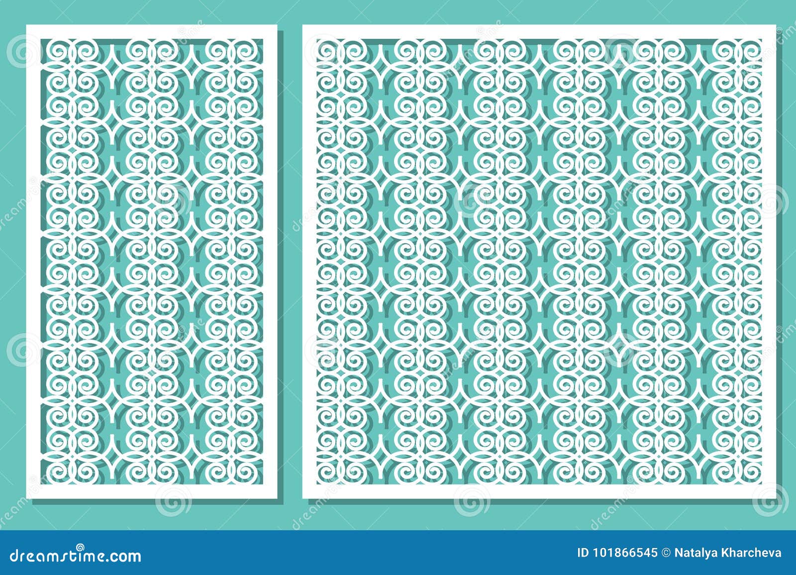 Set Decorative Panel Laser Cutting. Wooden Panel. Modern Elegant ...