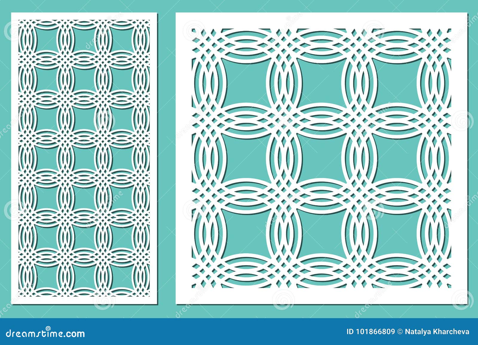 Set Decorative Panel Laser Cutting. Wooden Panel. Modern Elegant ...