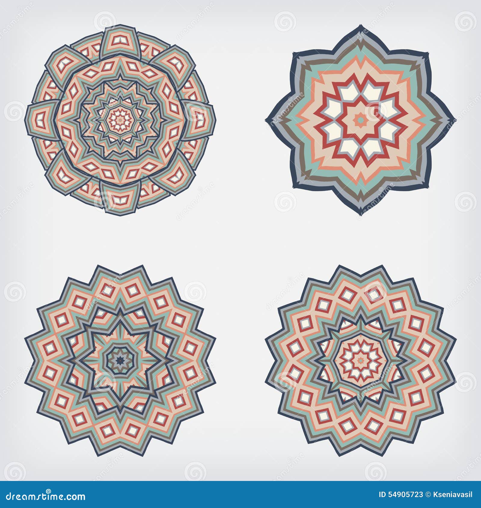 Set Decorative Pattern Set of Circular Stock Vector - Illustration of ...