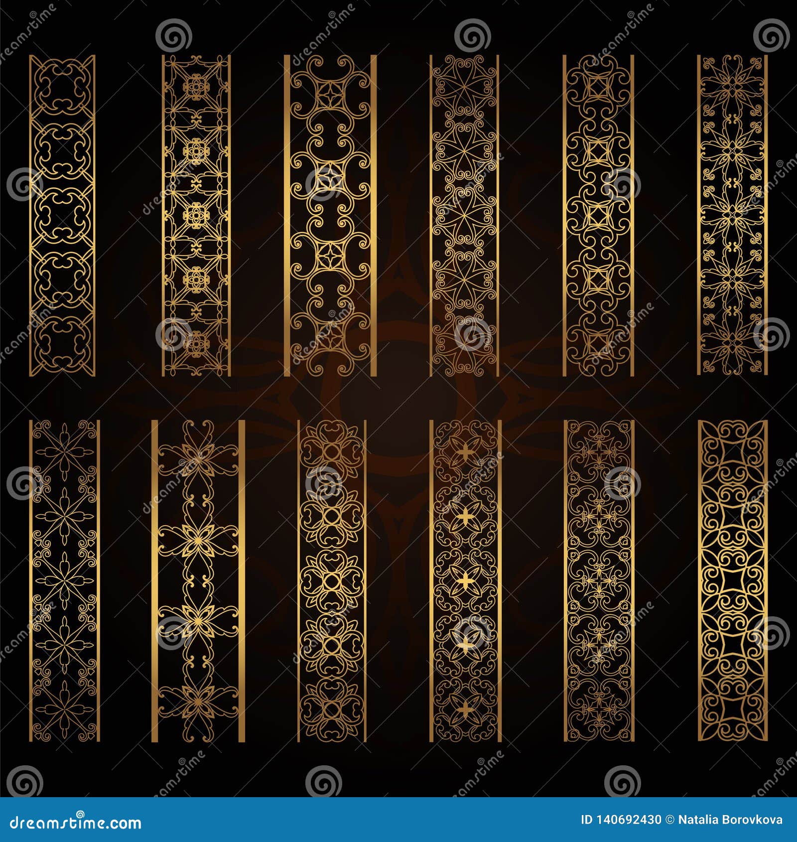 A Set of Decorative Patterns for Laser Cutting. a through Rectangular ...