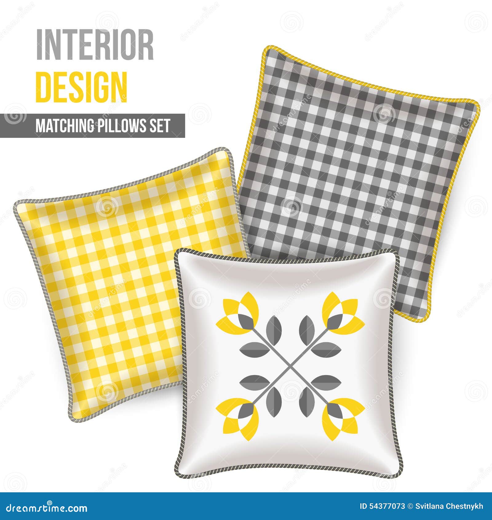 Set of decorative pillow stock vector. Illustration of cord - 54377073