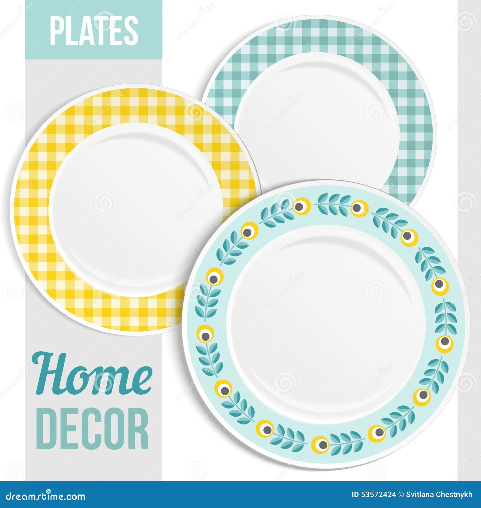 Set of decorative plates. stock vector. Illustration of decorative ...