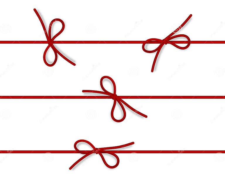 Set of Decorative Platinum String Bow with Horizontal Thin Rope ...