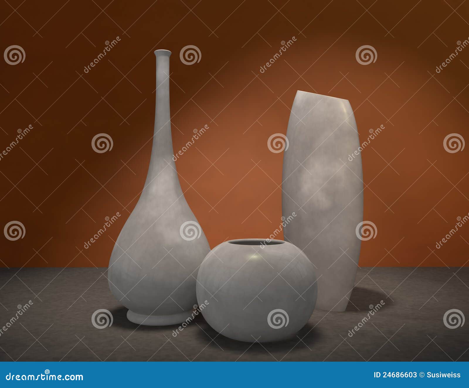 Set of Decorative Pottery Vases Stock Illustration - Illustration of ...