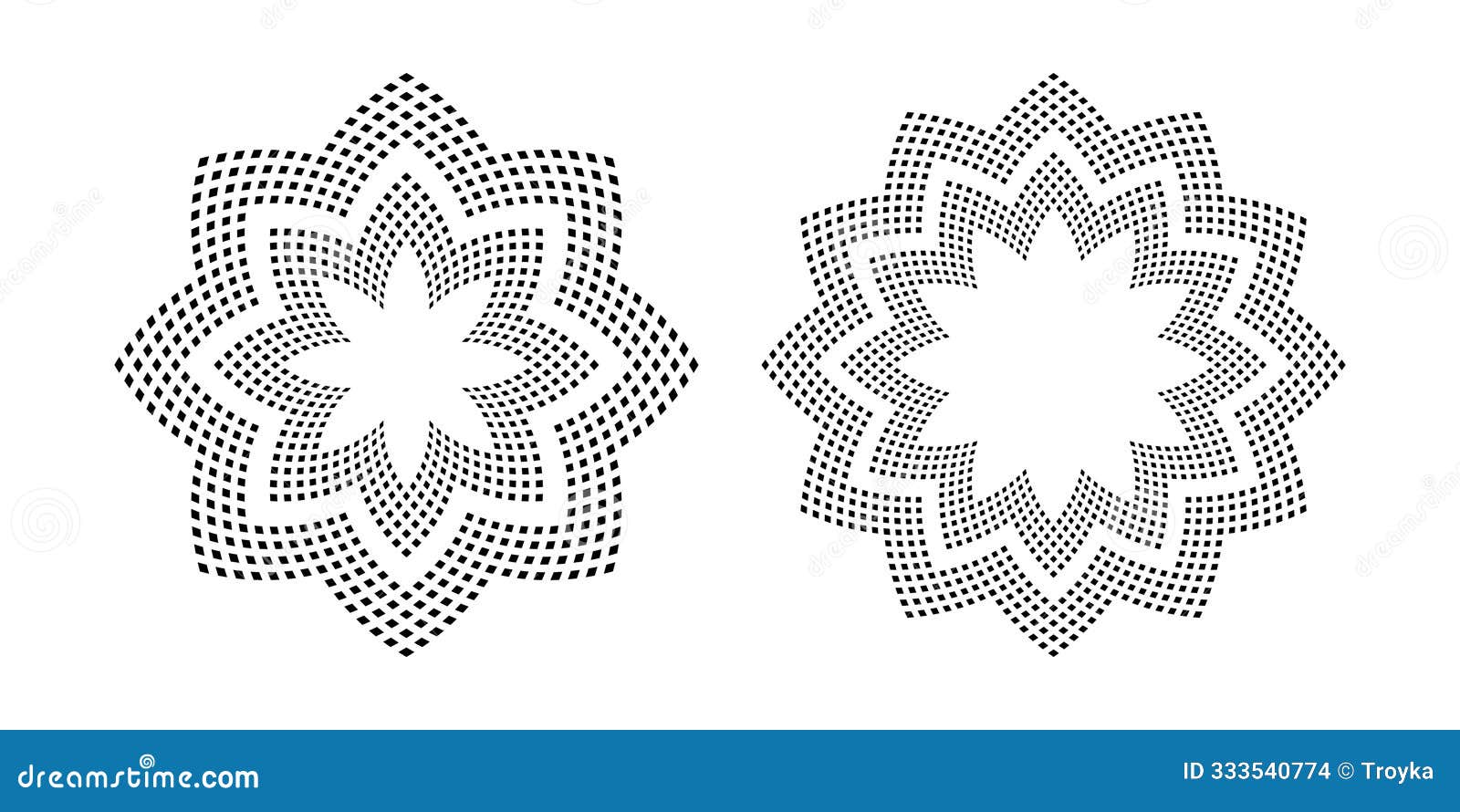 Decorative Radial Geometric Circle Patterns Cartoon Vector | CartoonDealer.com #330360737