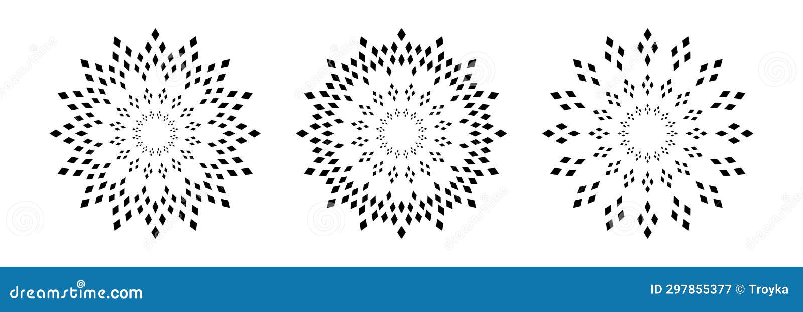 Set of Decorative Radial Patterns. Abstract Design Elements Stock ...