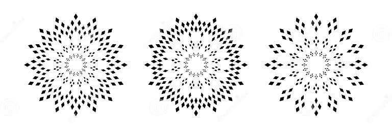 Set of Decorative Radial Patterns. Abstract Design Elements Stock ...