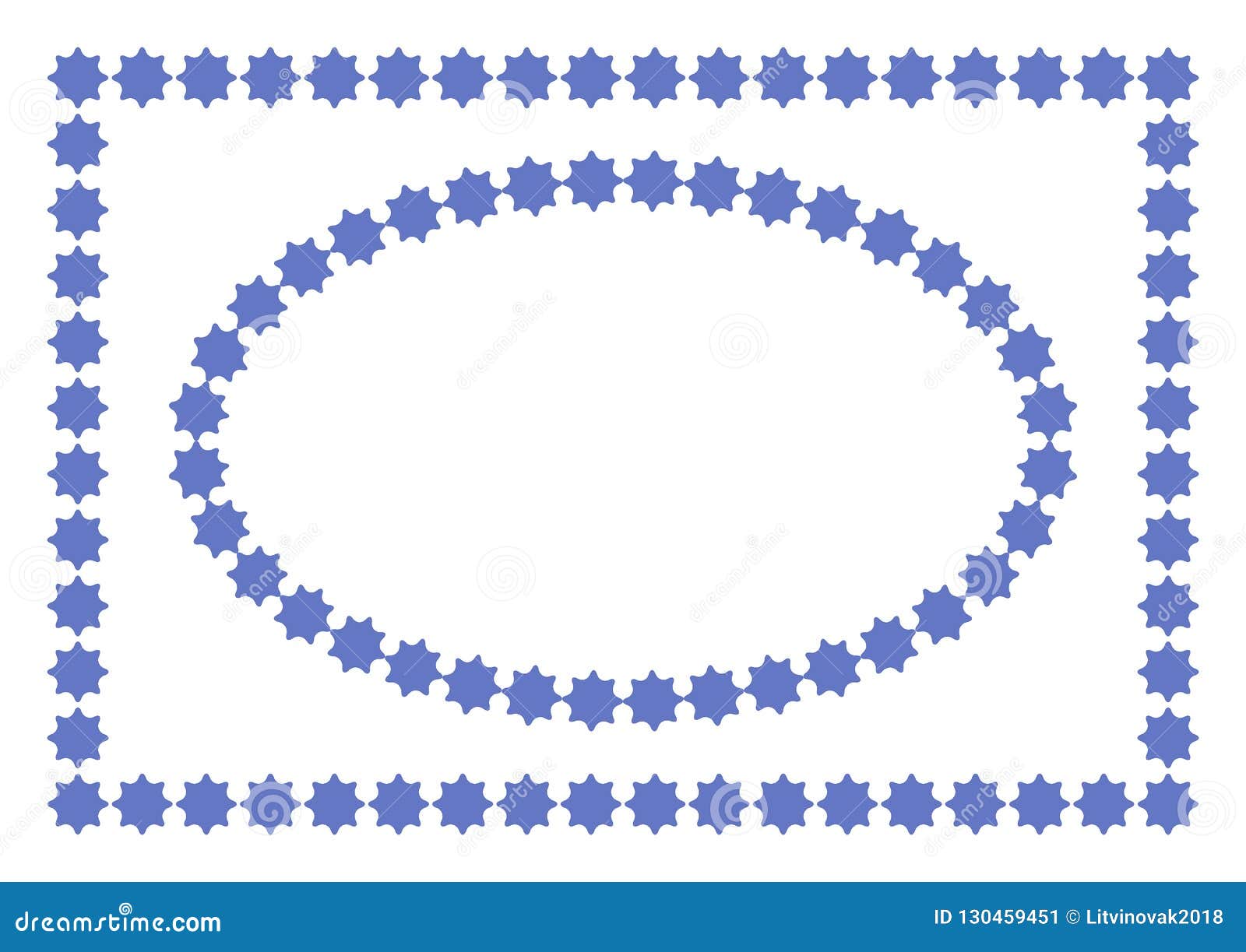 Set of Decorative Rectangular Frame and Round Frame Stock Illustration ...