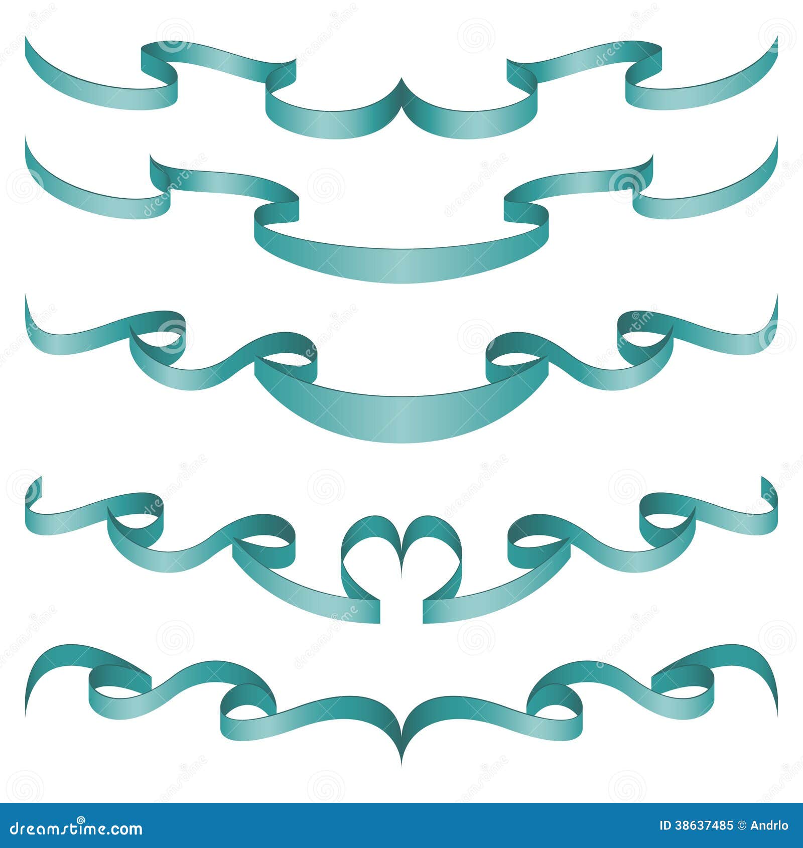 Set of decorative ribbons stock vector. Illustration of curve - 38637485