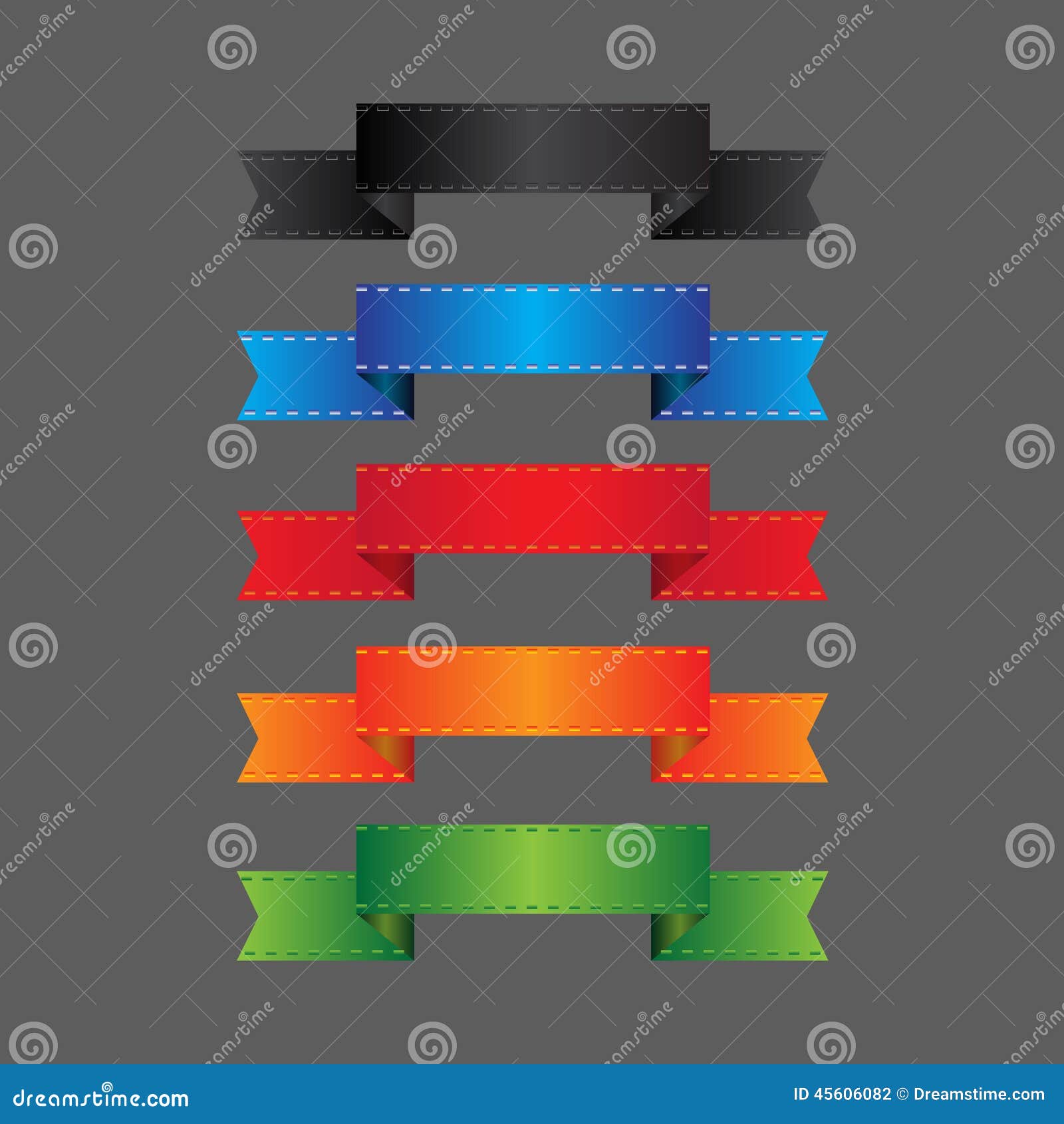 Set of decorative ribbons stock vector. Illustration of element - 45606082