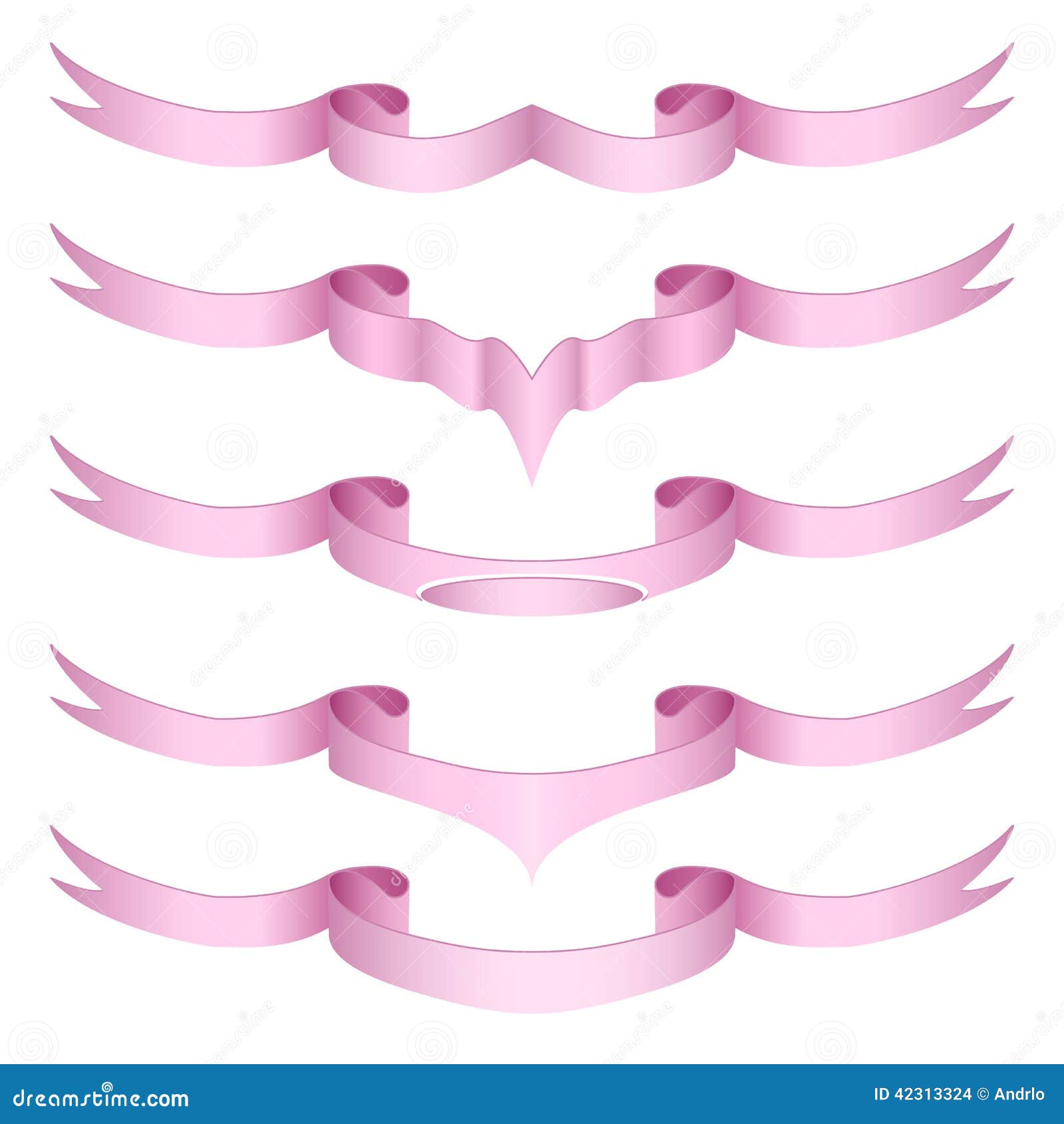 Set of decorative ribbons stock vector. Illustration of decor - 42313324