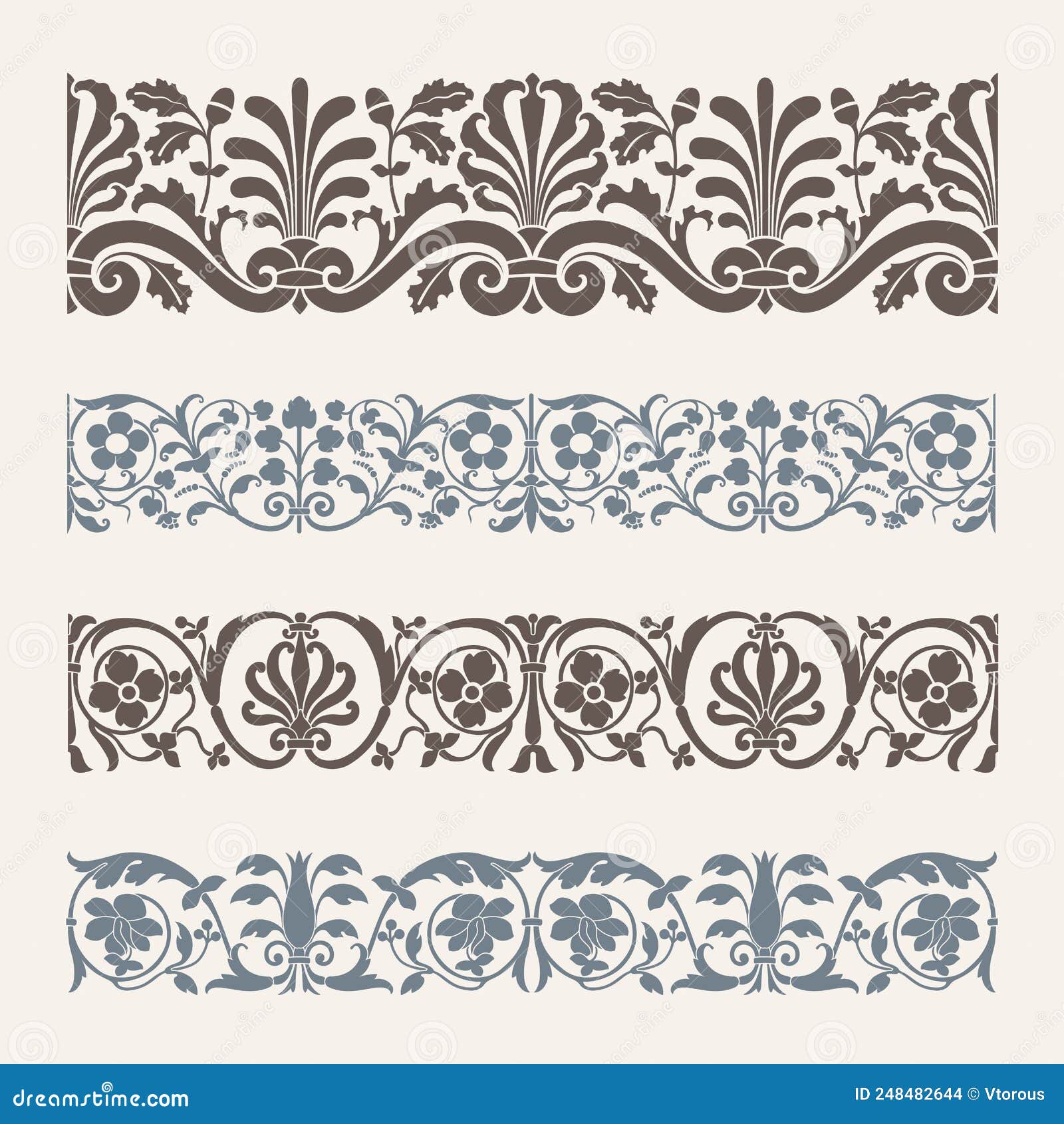 Decorative seamless border stock vector. Illustration of repetition ...