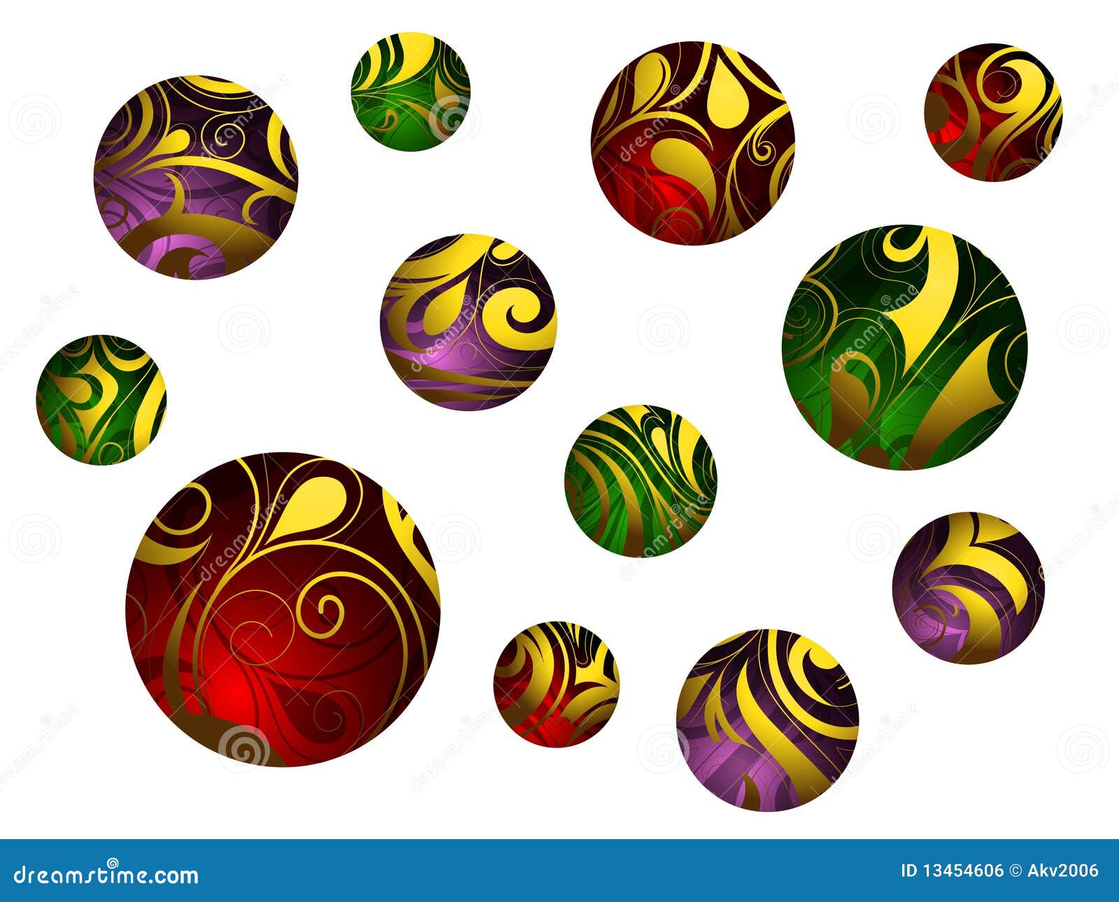 Set of decorative spheres stock vector. Illustration of style - 13454606