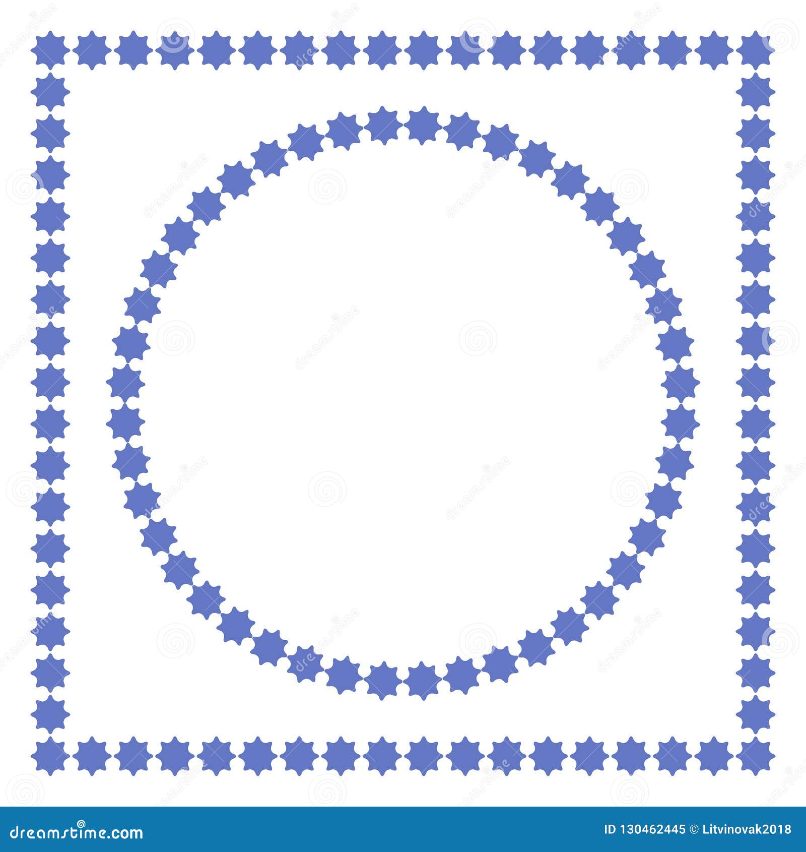 Set of Decorative Square Frame and Round Frame Stock Illustration ...