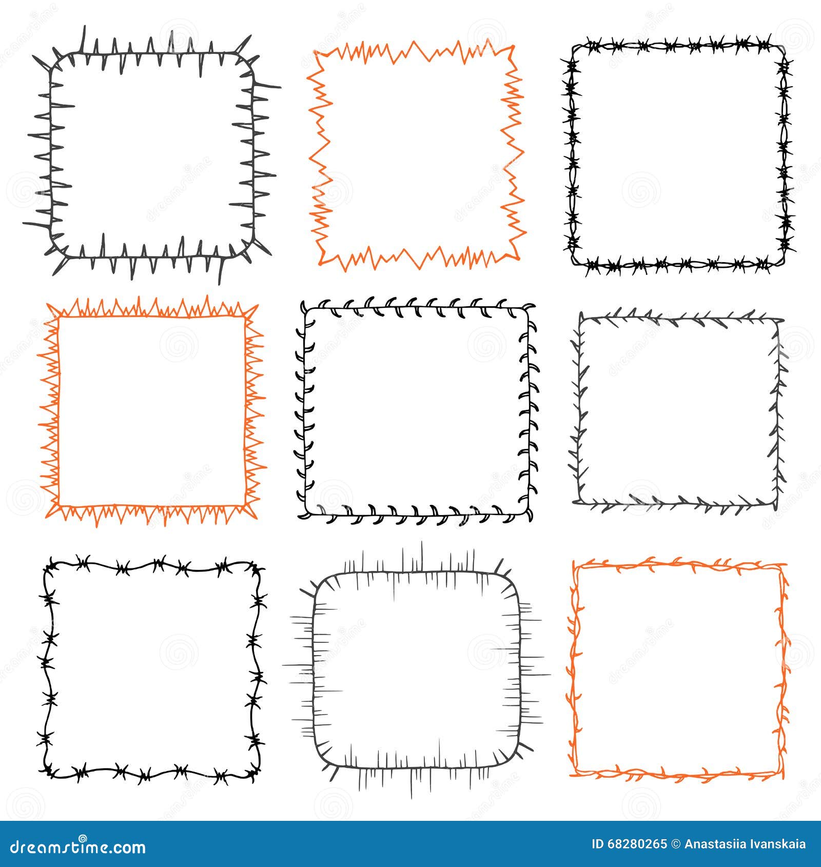 Set of 9 Decorative Square Frames Stock Vector - Illustration of label ...