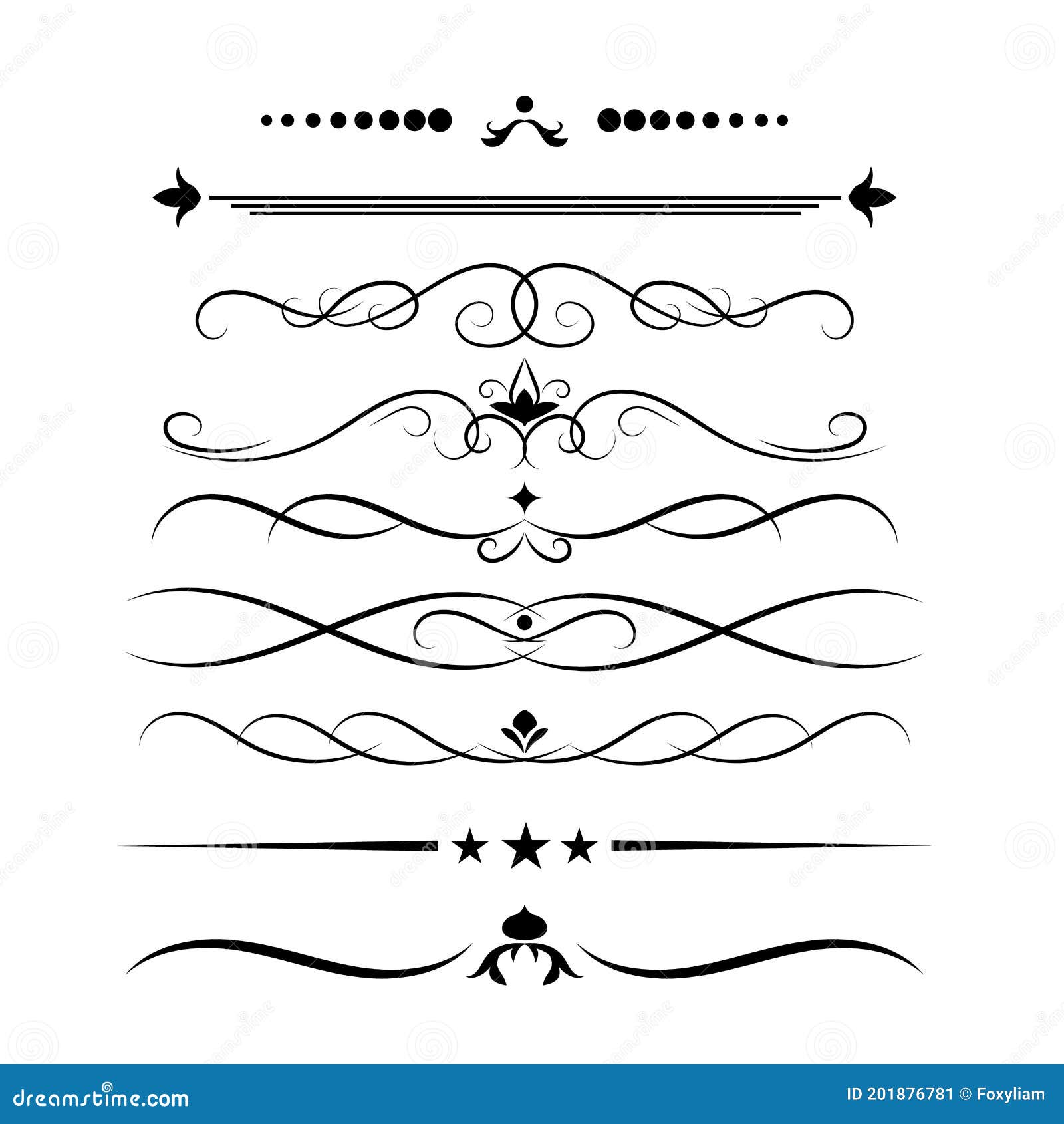 Set of Decorative Text Dividers Stock Vector - Illustration of label ...