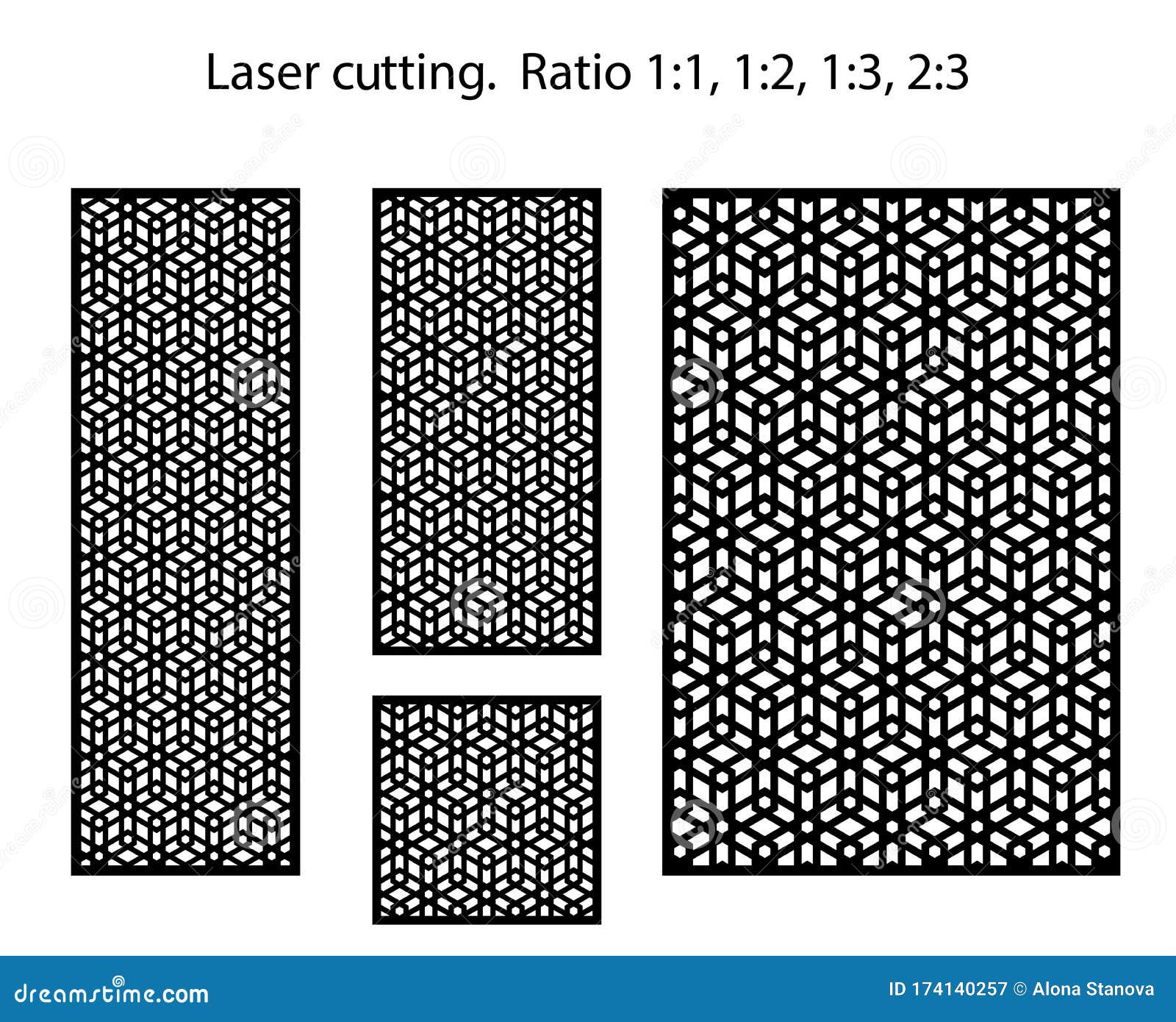 Set of Decorative Vector Panels for Laser Cutting Stock Illustration ...