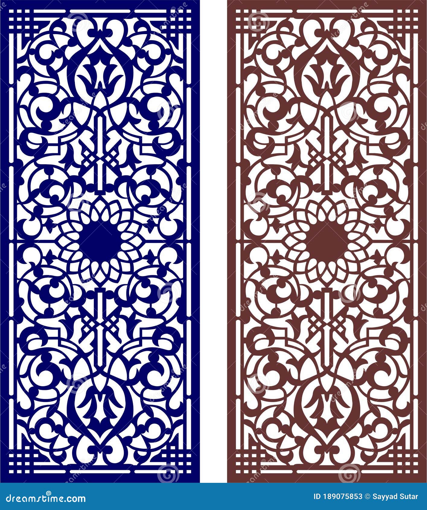 Decorative ARABIC Vector Panels for Laser Cutting. Template for ...