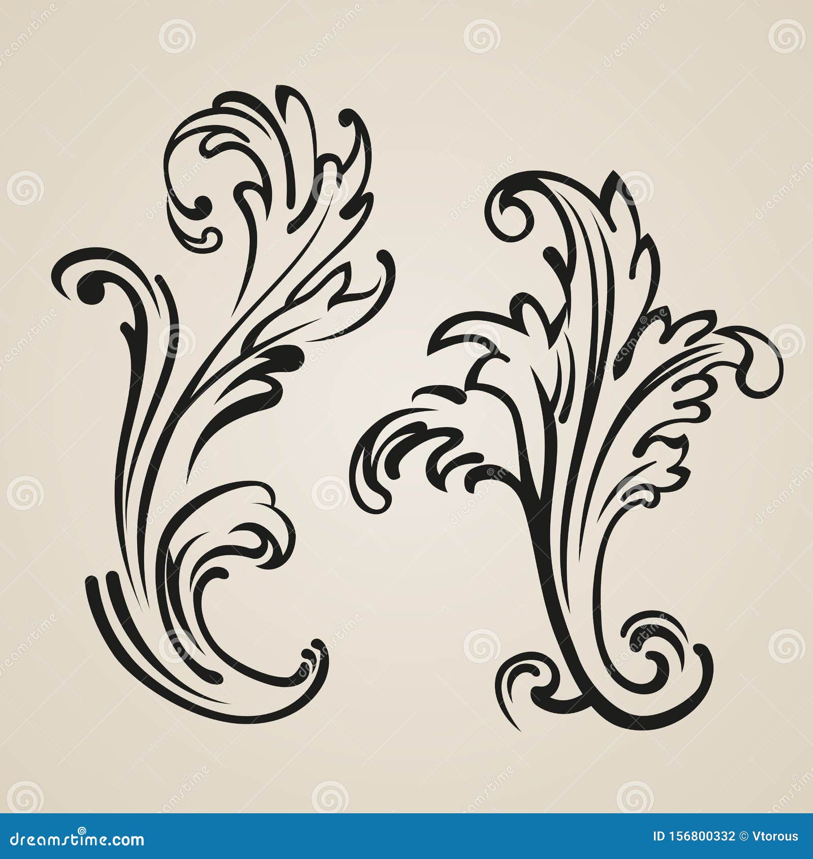 Set of Ornamental elements stock vector. Illustration of vintage ...
