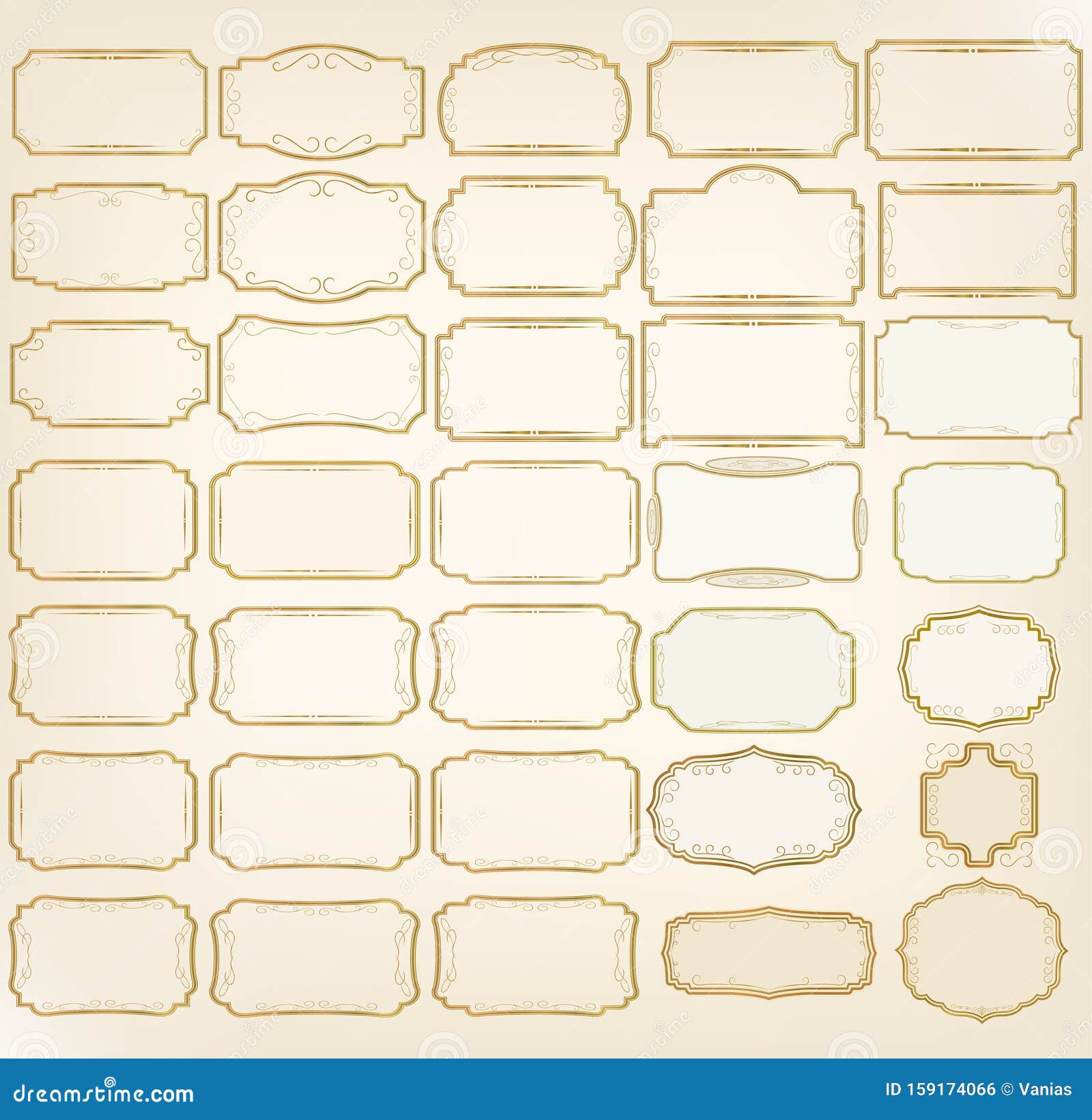 Set of Decorative Vintage Frames and Borders Stock Vector ...