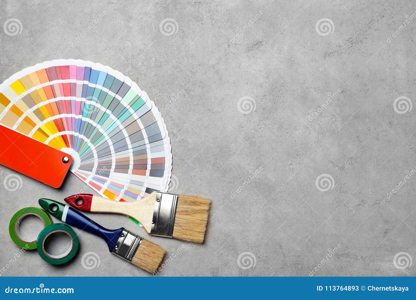 Set of Decorator`s Tools on Grey Background Editorial Stock Photo ...