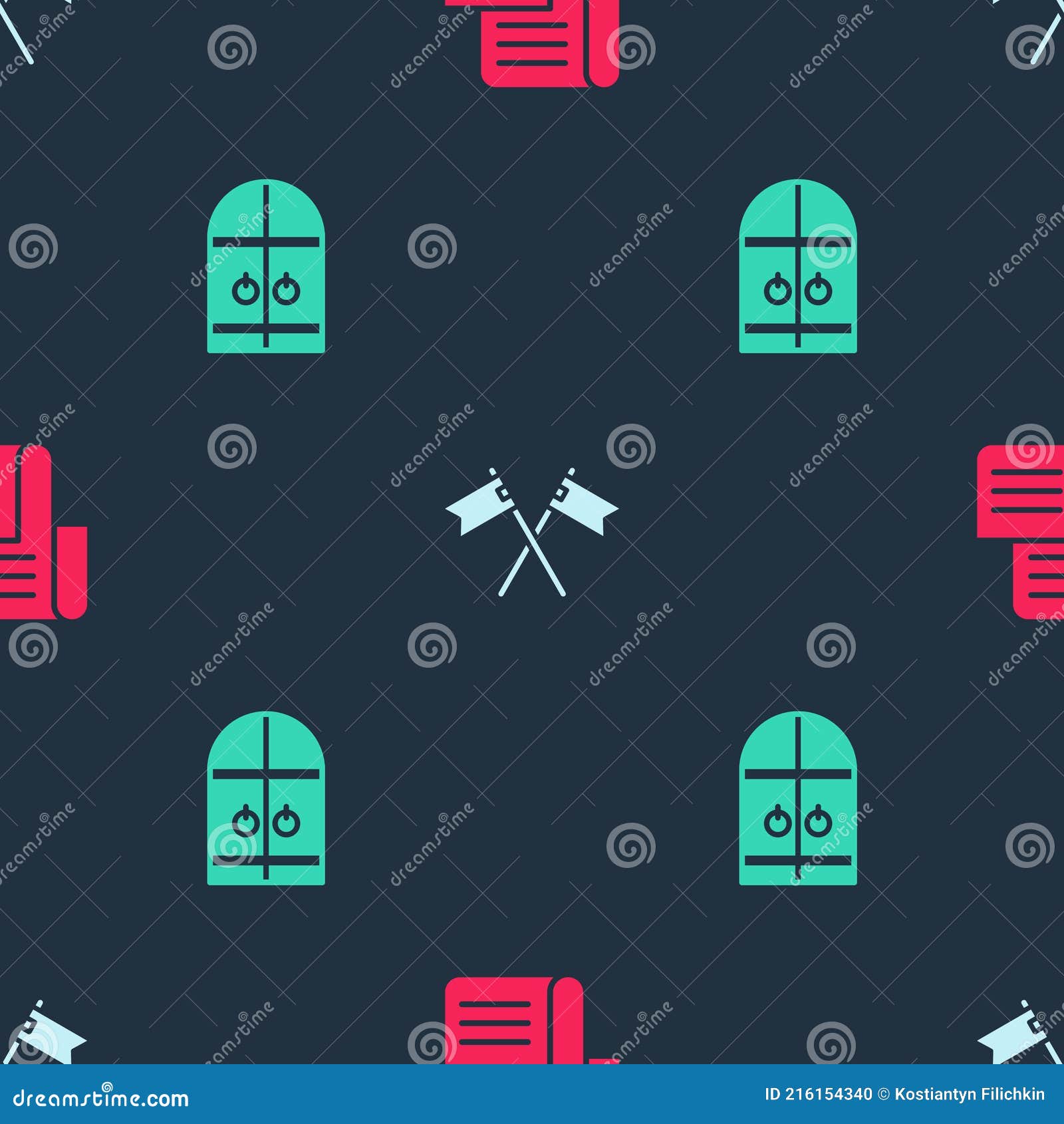 Set Decree, Parchment, Scroll, Crossed Medieval Flag and Medieval ...