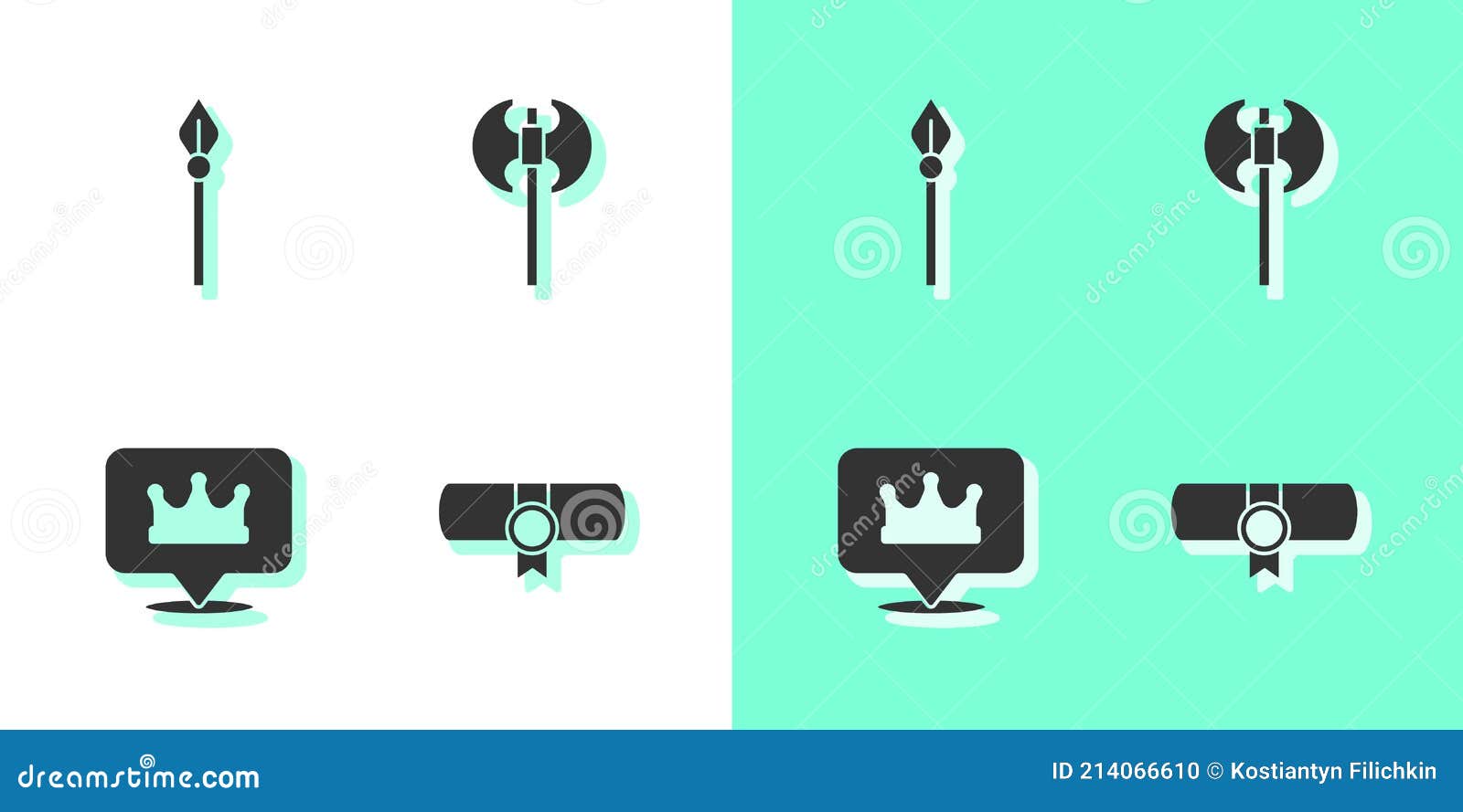 Set Decree, Parchment, Scroll, Medieval Spear, Location King Crown and ...