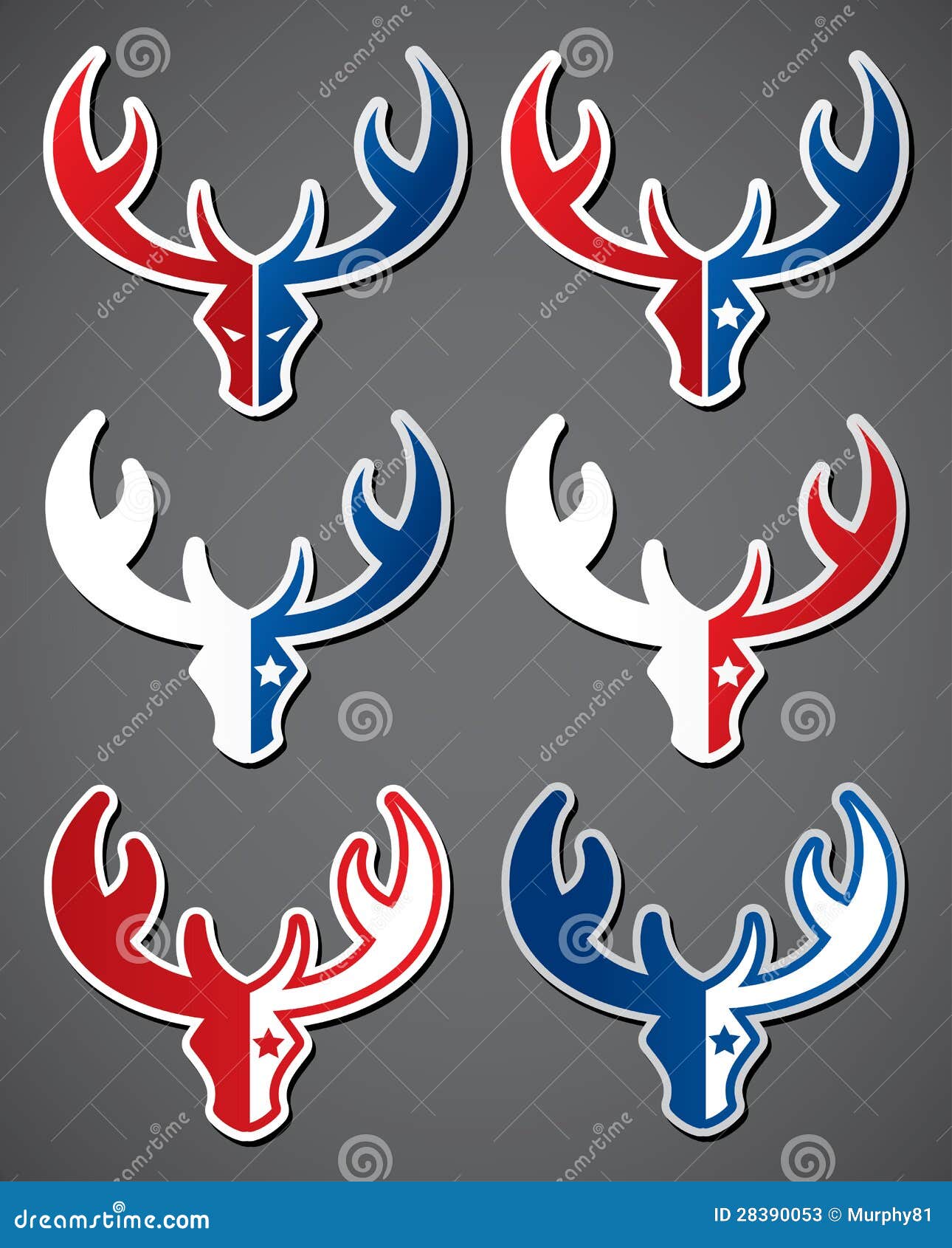Set of deer emblems stock vector. Illustration of emblem - 28390053