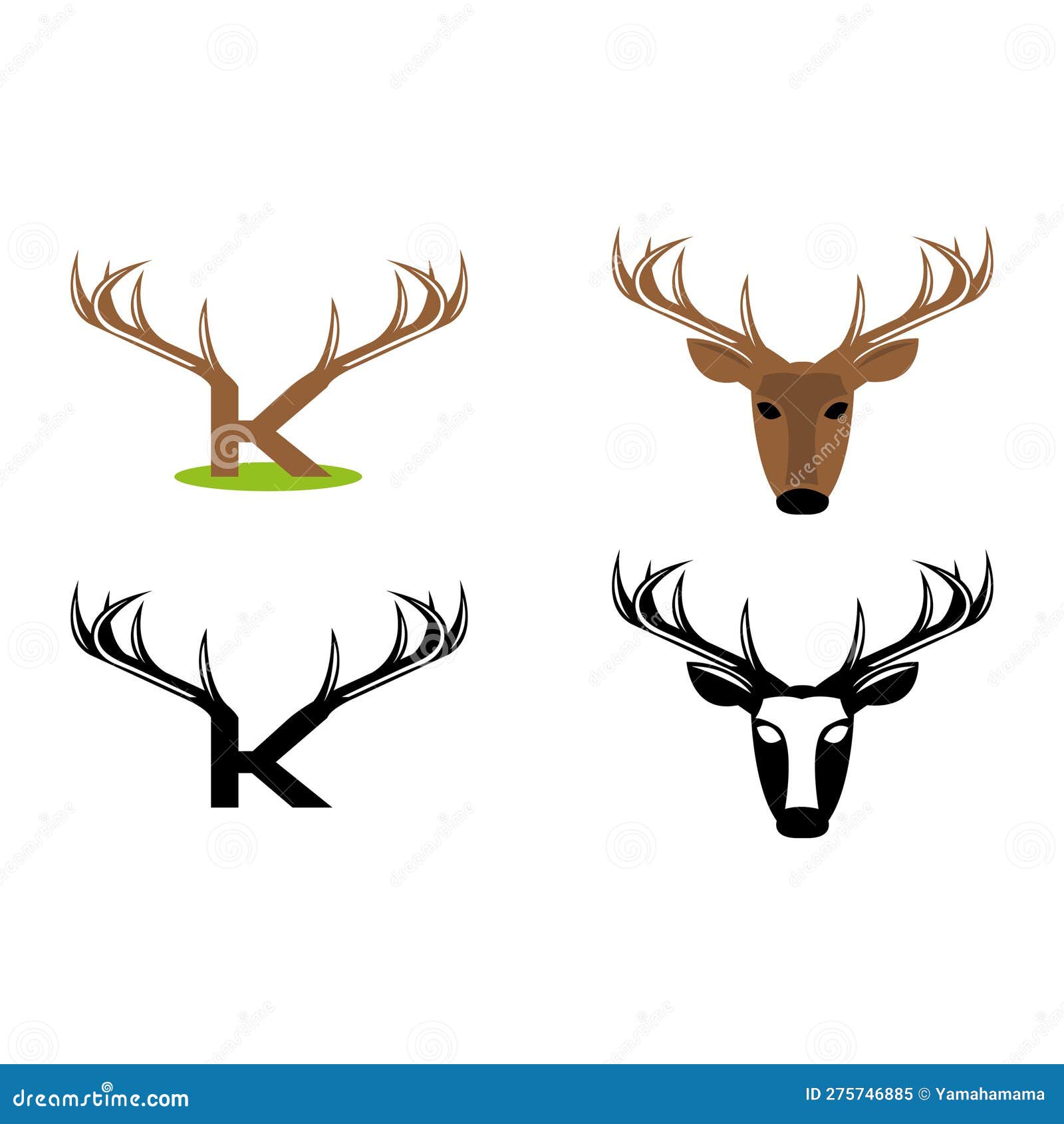 Deer 3 stock vector. Illustration of icon, vector, black - 275746885