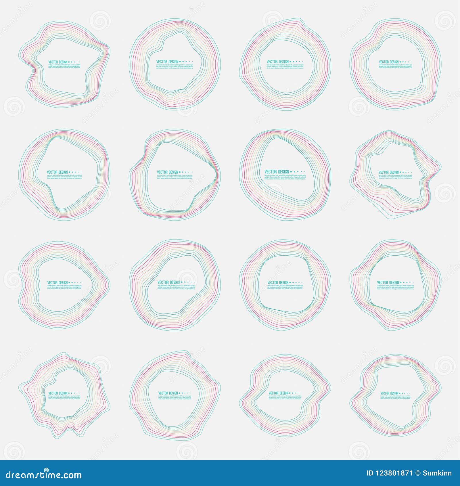 Set of deformed banners. stock vector. Illustration of banner - 123801871