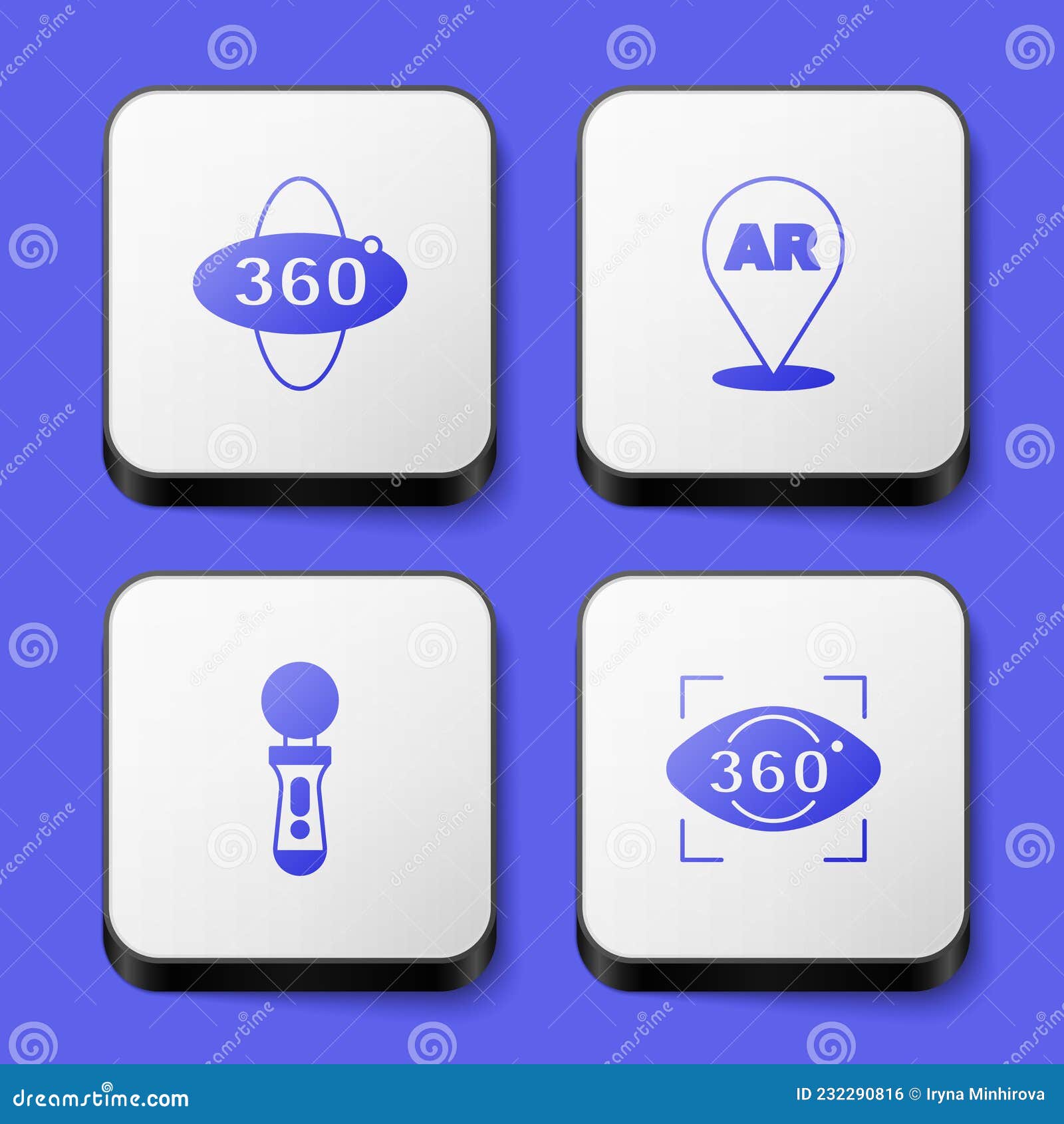 Set 360 Degree View, Augmented Reality AR, VR Controller Game and Icon ...