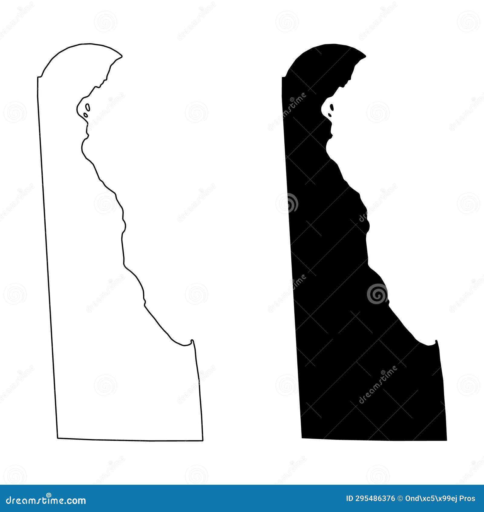 Set of Delaware Map, United States of America. Flat Concept Icon Vector ...