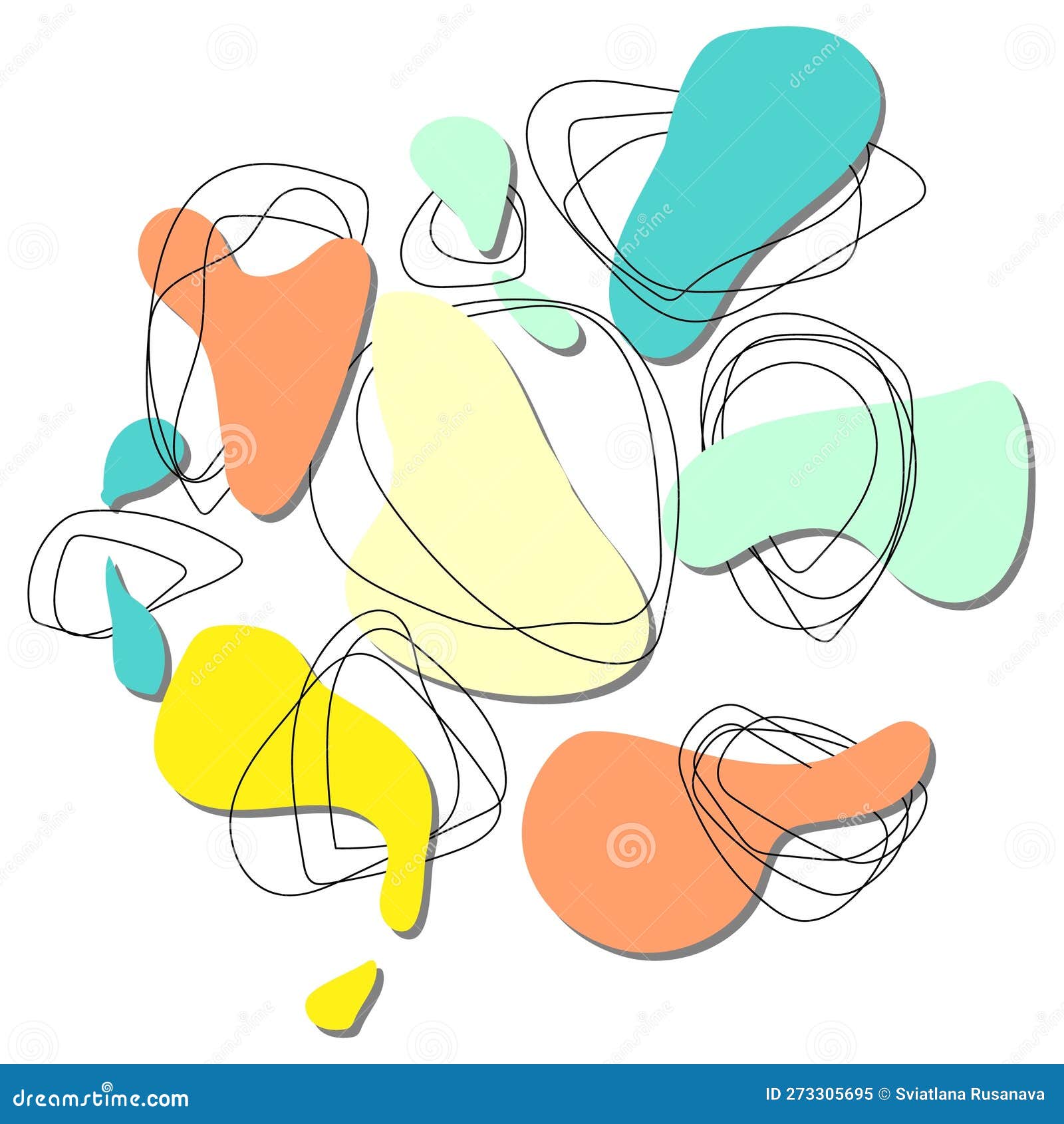 A Set of Delicate Shapes with Various Elements in the Form of Repeating ...