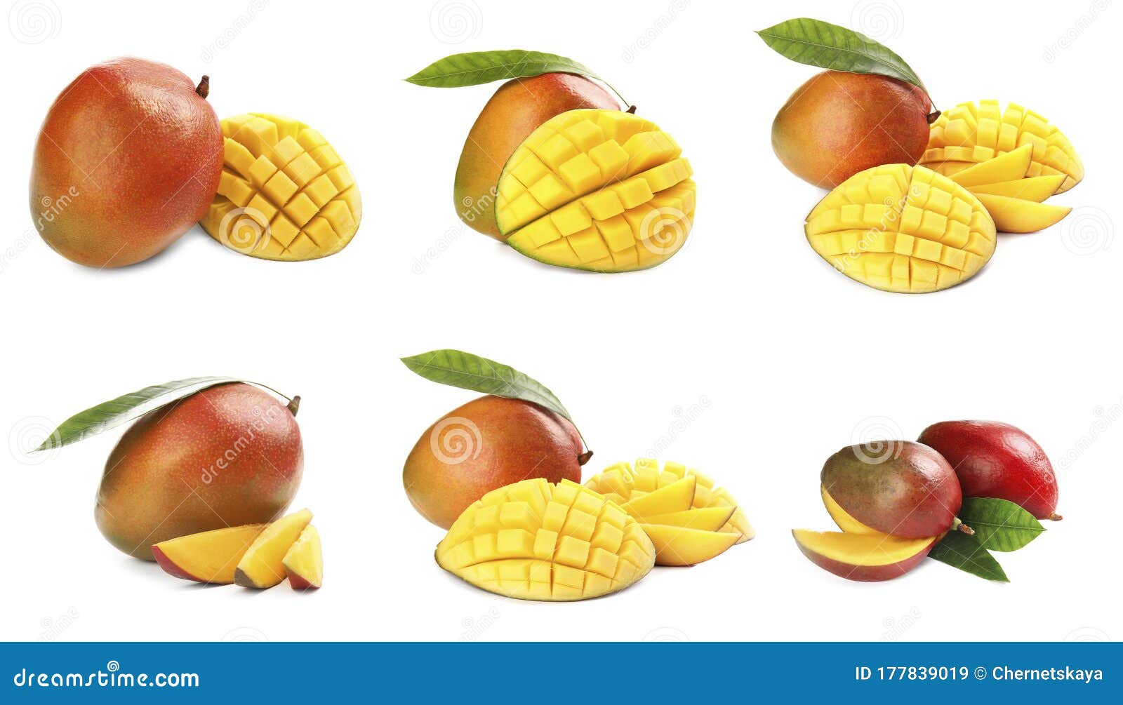 Set of Delicious Mangoes on Background. Banner Design Stock Image ...