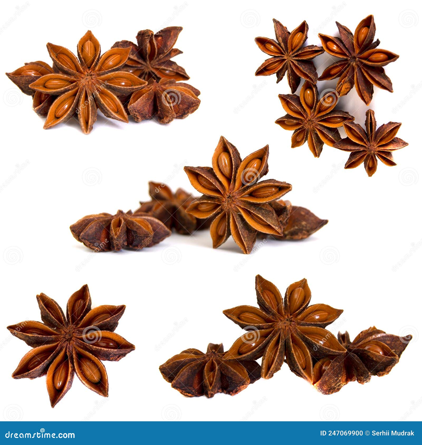 Set of Delicious Star Anise, Isolated on White Background Stock Photo ...
