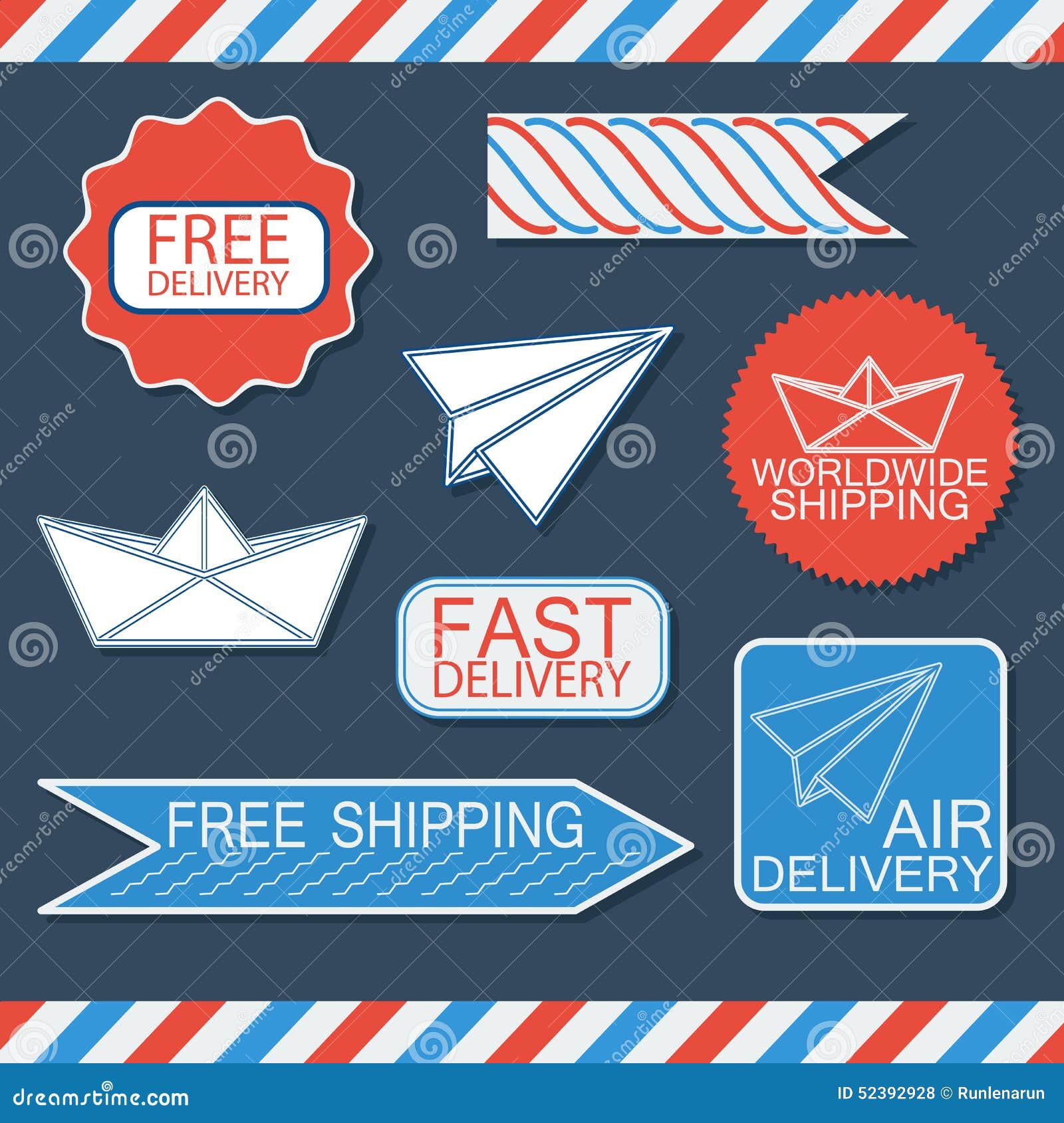 Set of Delivery Badges and Labels. Vector Stock Vector - Illustration ...