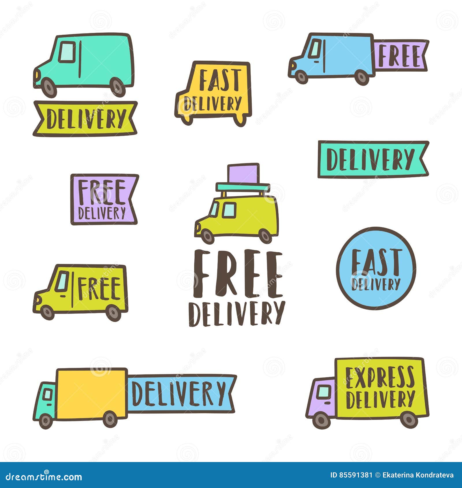 Set of delivery badges. stock vector. Illustration of label - 85591381