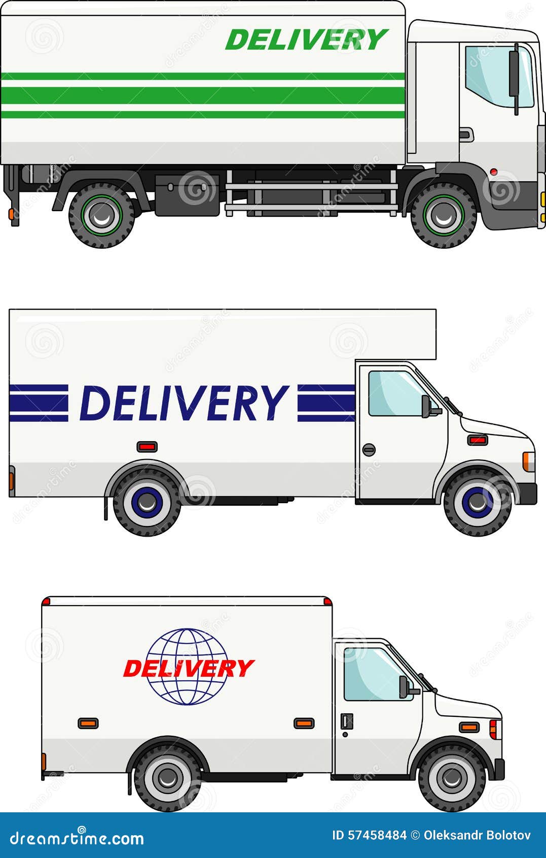Set of Delivery Cars on a White Background in a Flat Style. Vector ...