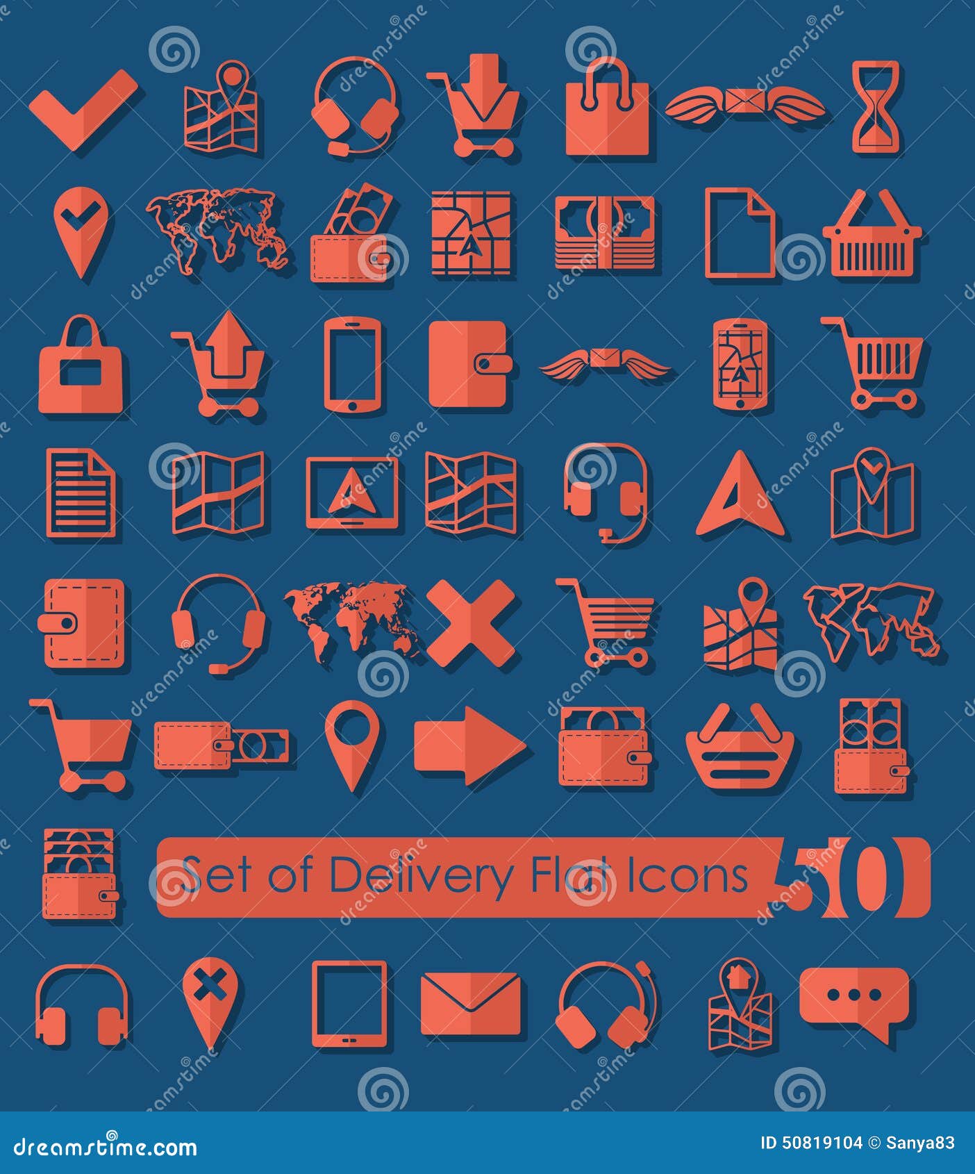 Set of delivery icons stock vector. Illustration of element - 50819104
