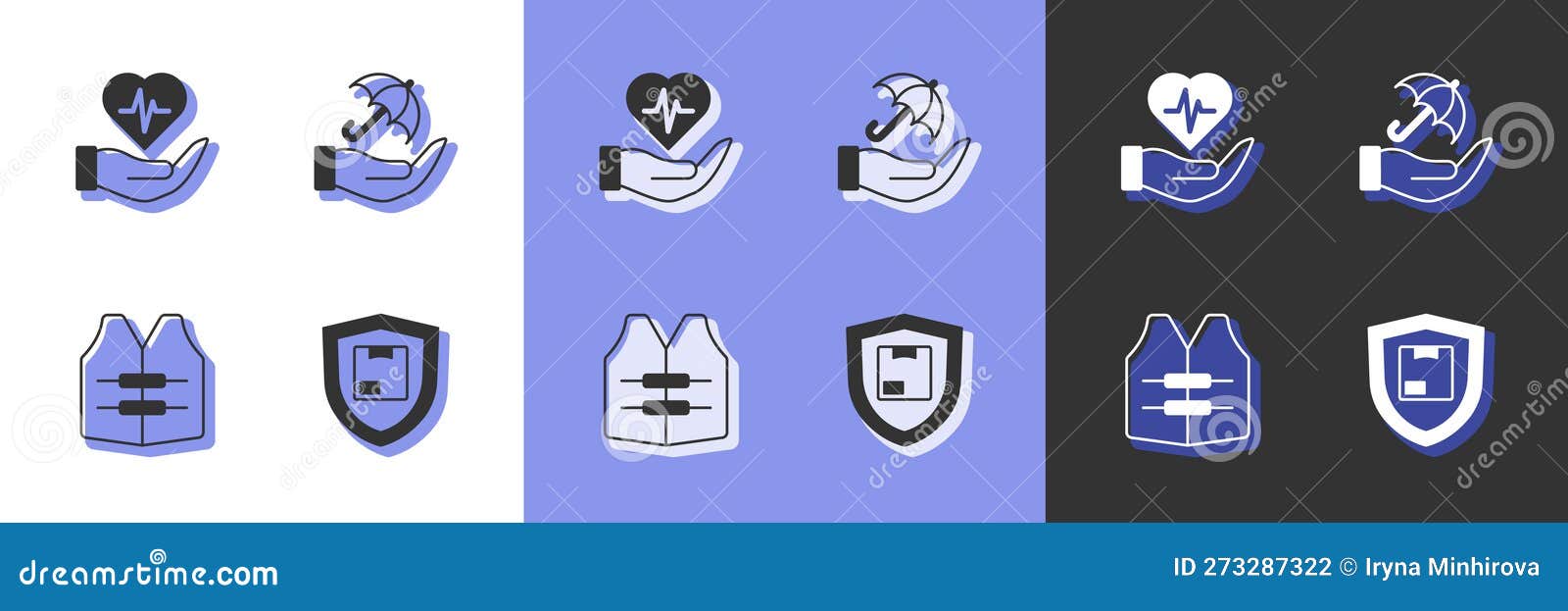 Set Delivery Security with Shield, Life Insurance in Hand, Jacket and ...