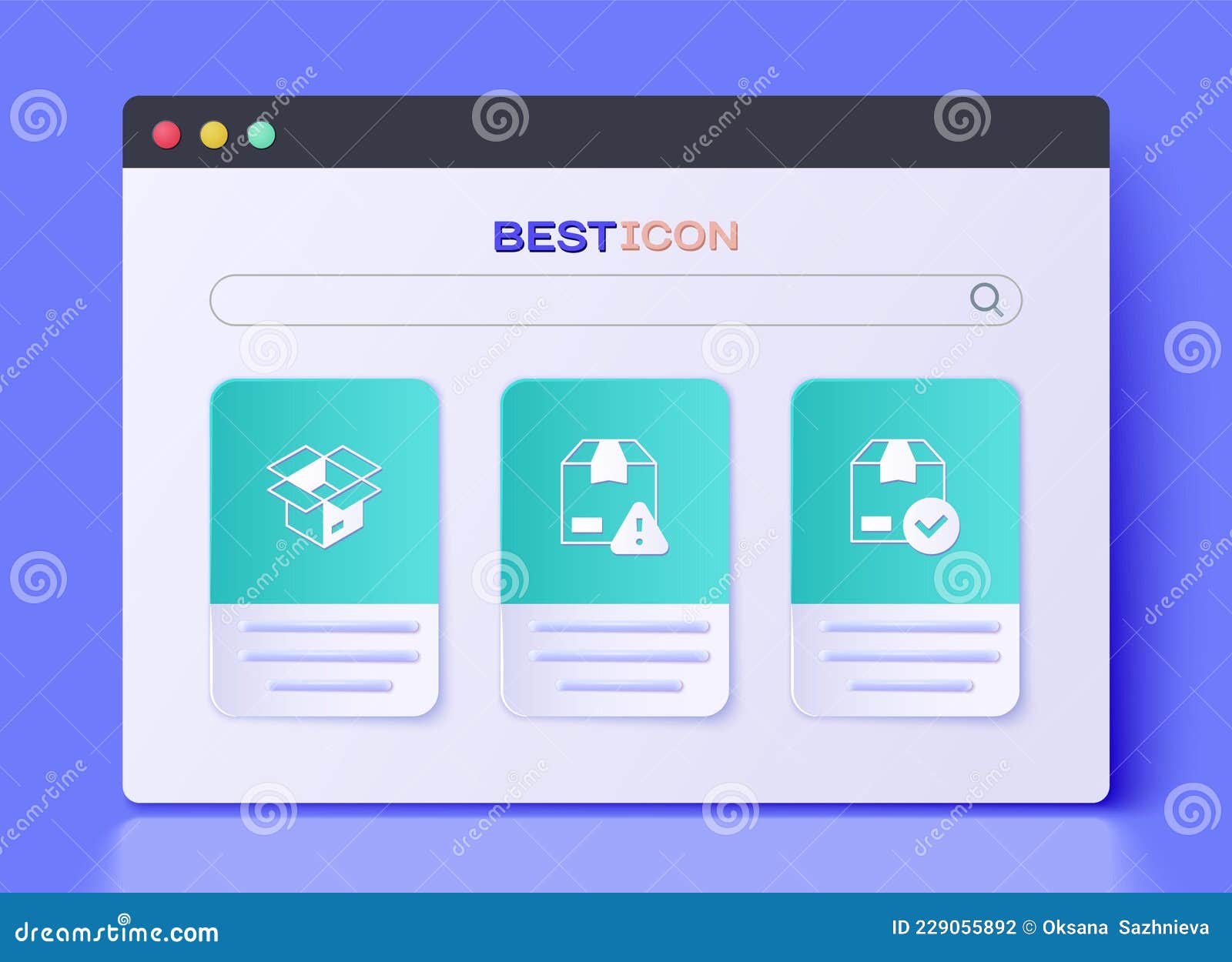 Set Delivery Security with Shield, Unboxing and Ackage Check Mark Icon ...