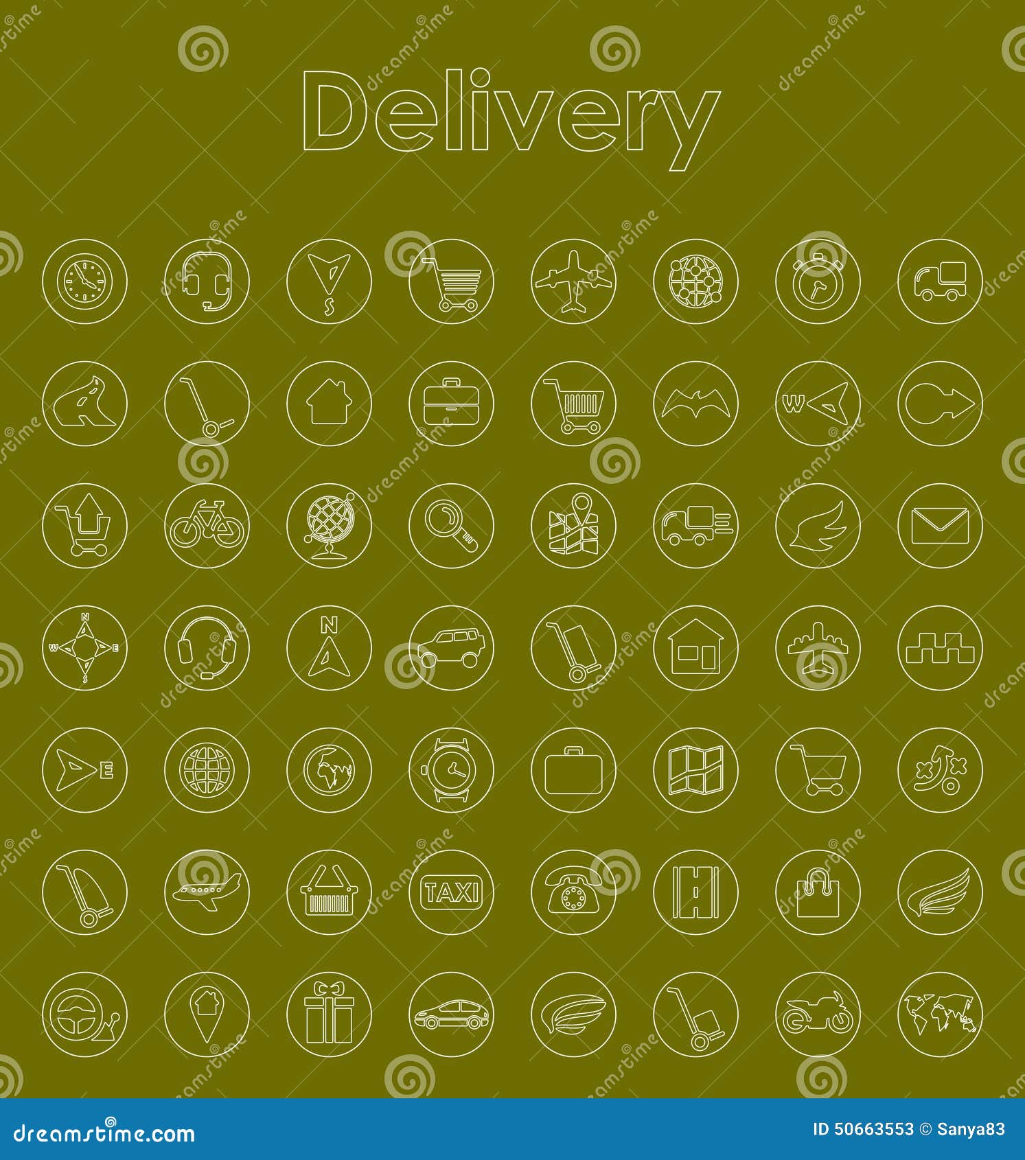 Set of Delivery Simple Icons Stock Vector - Illustration of design ...
