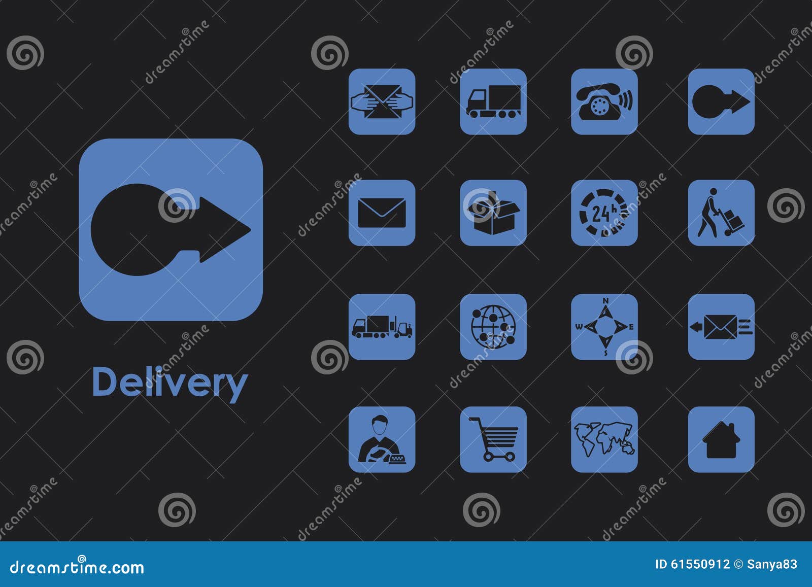 Set of Delivery Simple Icons Stock Vector - Illustration of motion ...